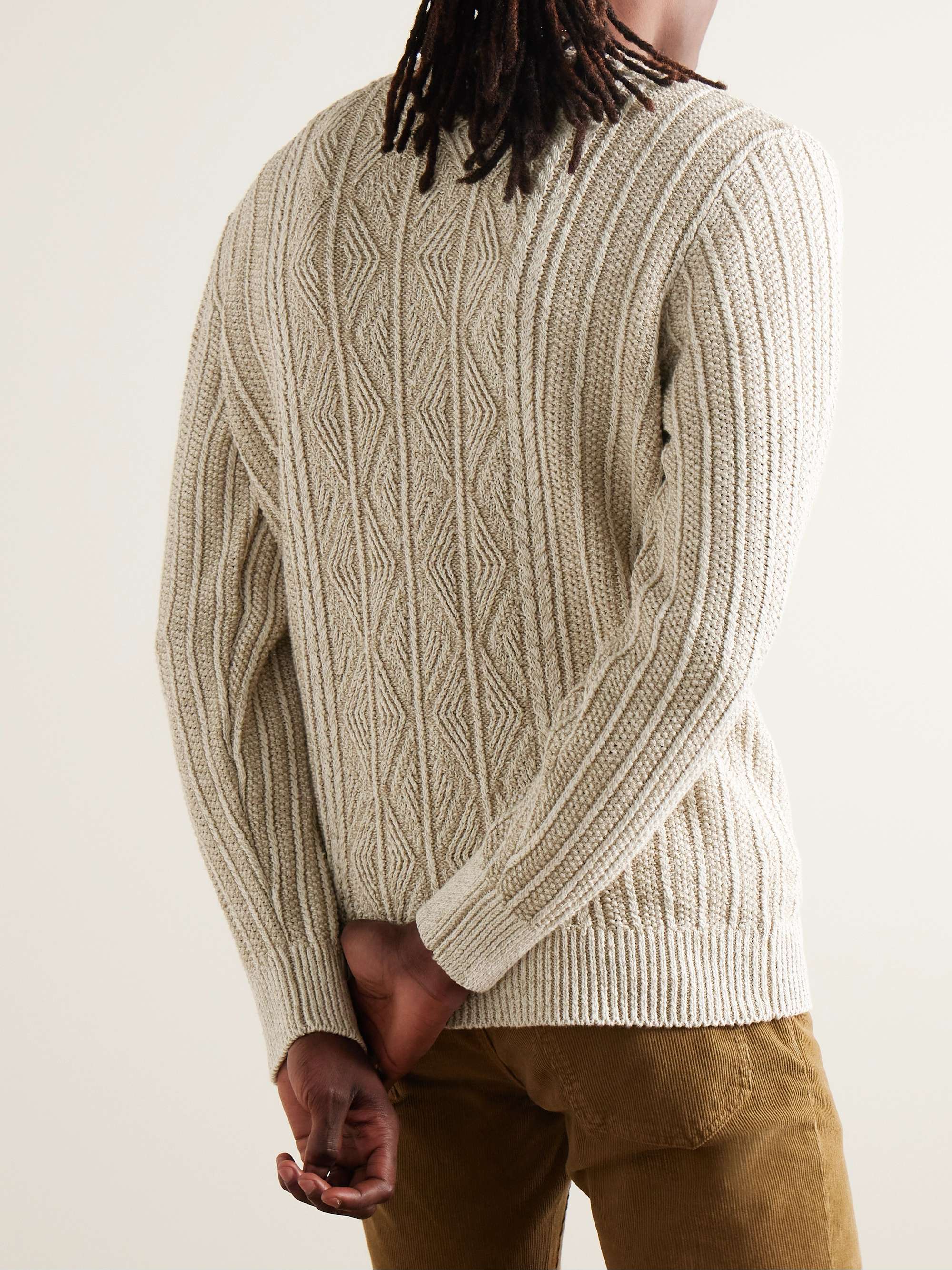 INIS MEÁIN Aran Cable-Knit Linen Sweater for Men | MR PORTER