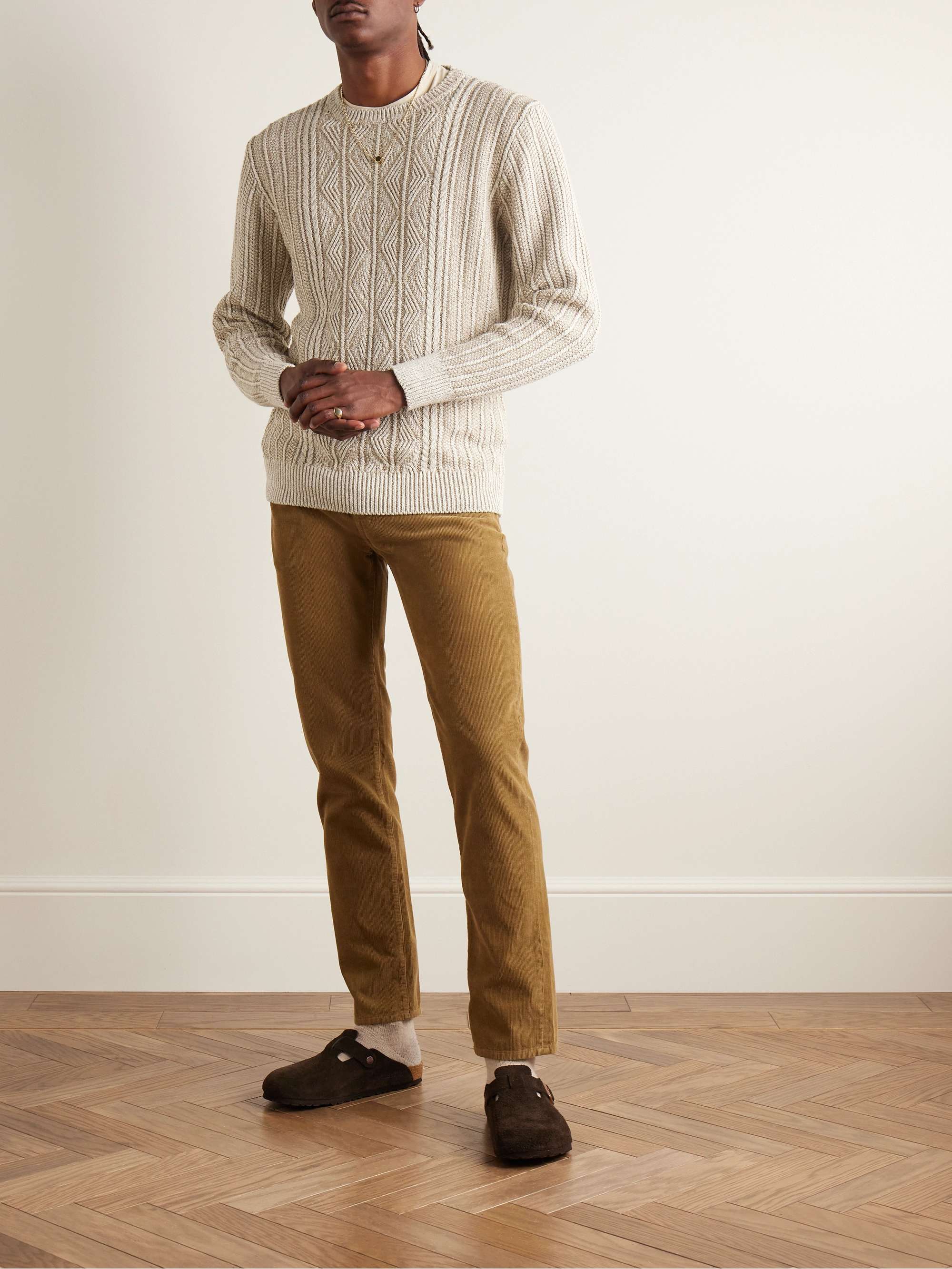 INIS MEÁIN Aran Cable-Knit Linen Sweater for Men | MR PORTER