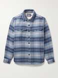 Blue CPO Fleece-Lined Checked Cotton and Wool-Blend Overshirt | FAHERTY ...