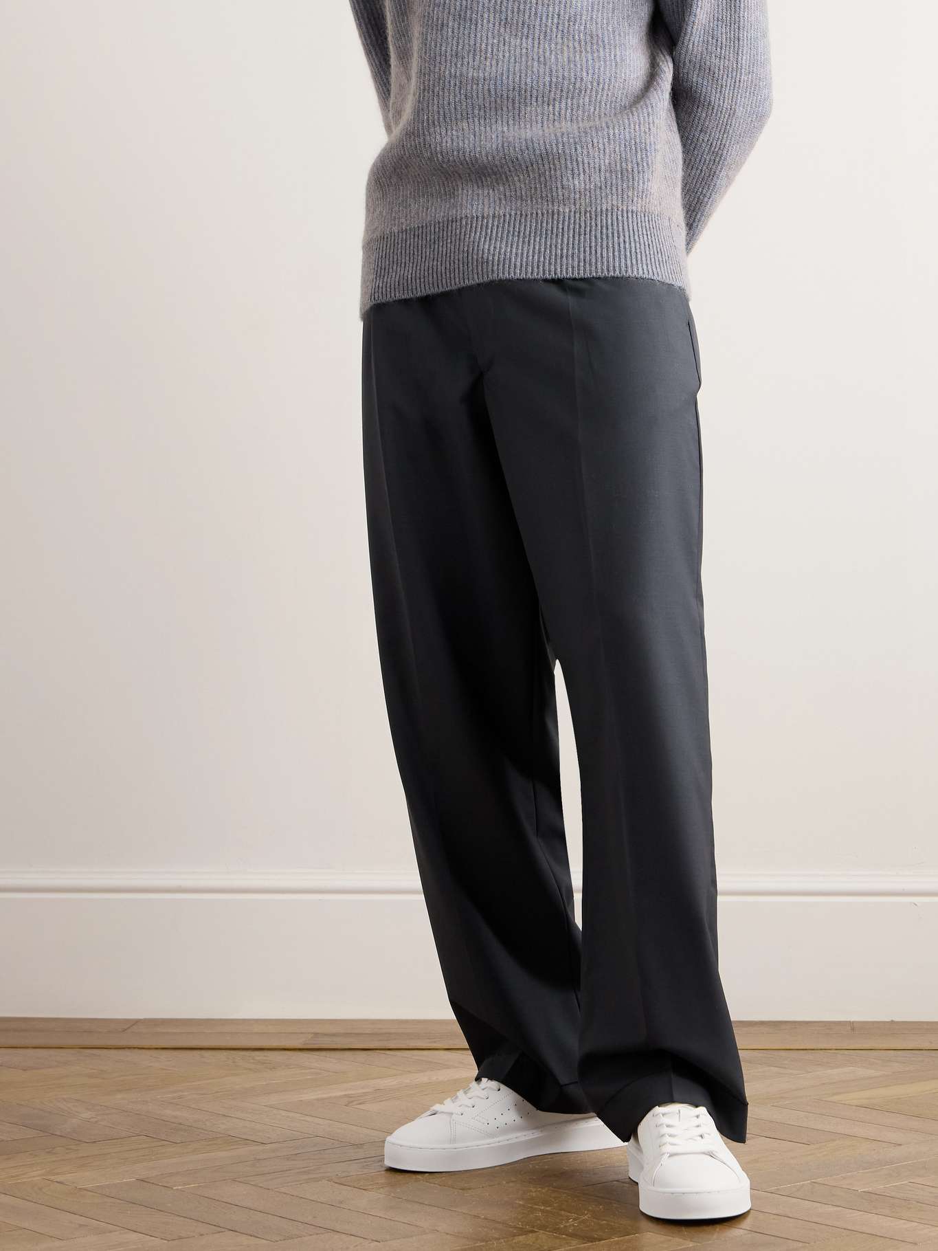 AXEL ARIGATO Court Suede-Trimmed Perforated Leather Sneakers for Men ...