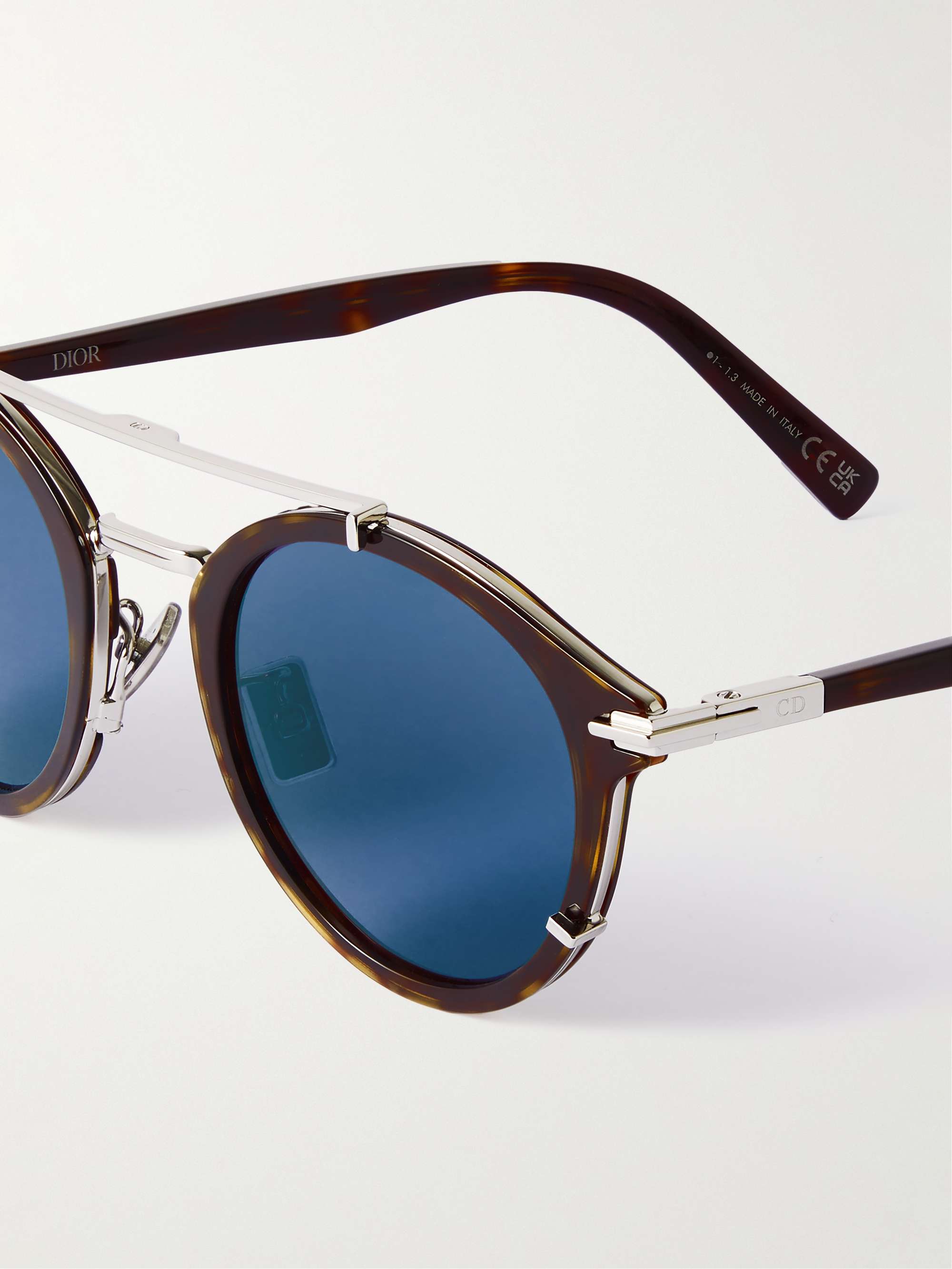 Dior Eyewear Blacksuit R7u Acetate And Silver Tone Round Frame Sunglasses For Men Mr Porter