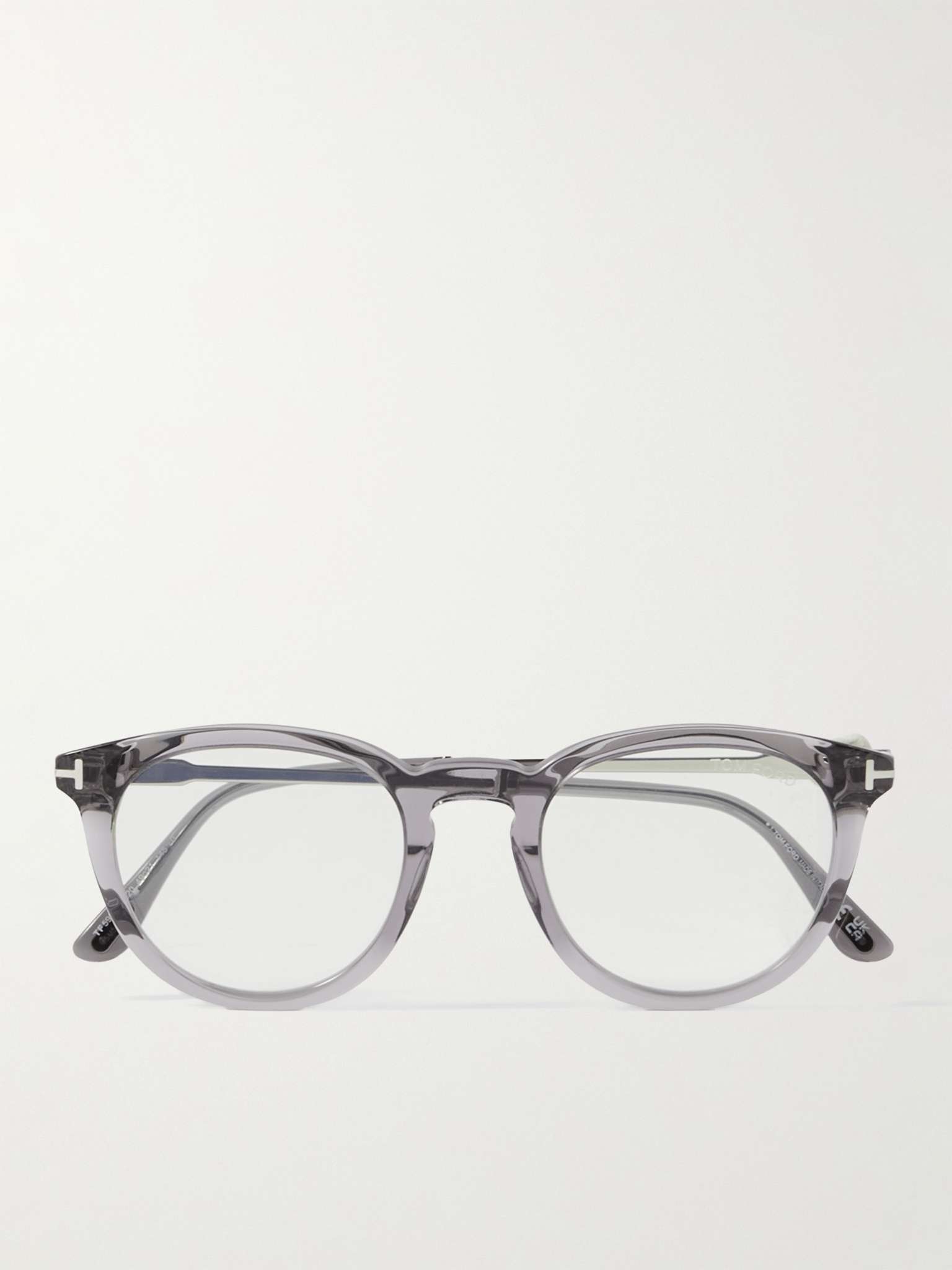 Gray Round-Frame Acetate and Silver-Tone Optical Glasses | TOM FORD ...