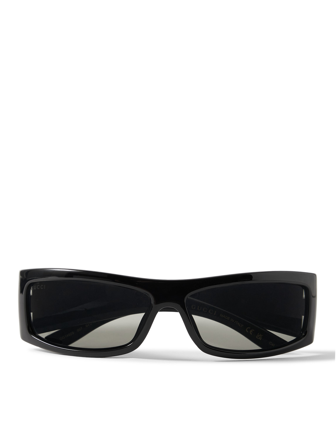 Gucci Injection Rectangular-frame Acetate And Silver-tone Sunglasses In Black | ModeSens
