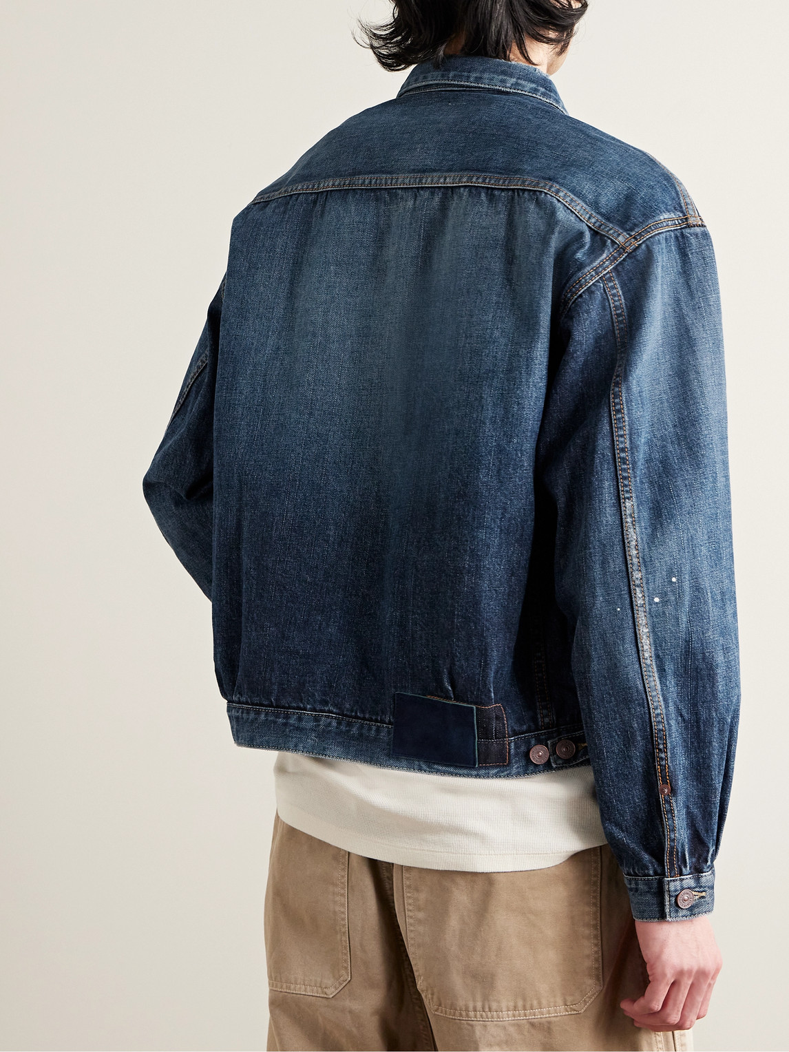 Visvim Social Sculpture 101 Paint-splattered Denim Jacket In Blue | ModeSens
