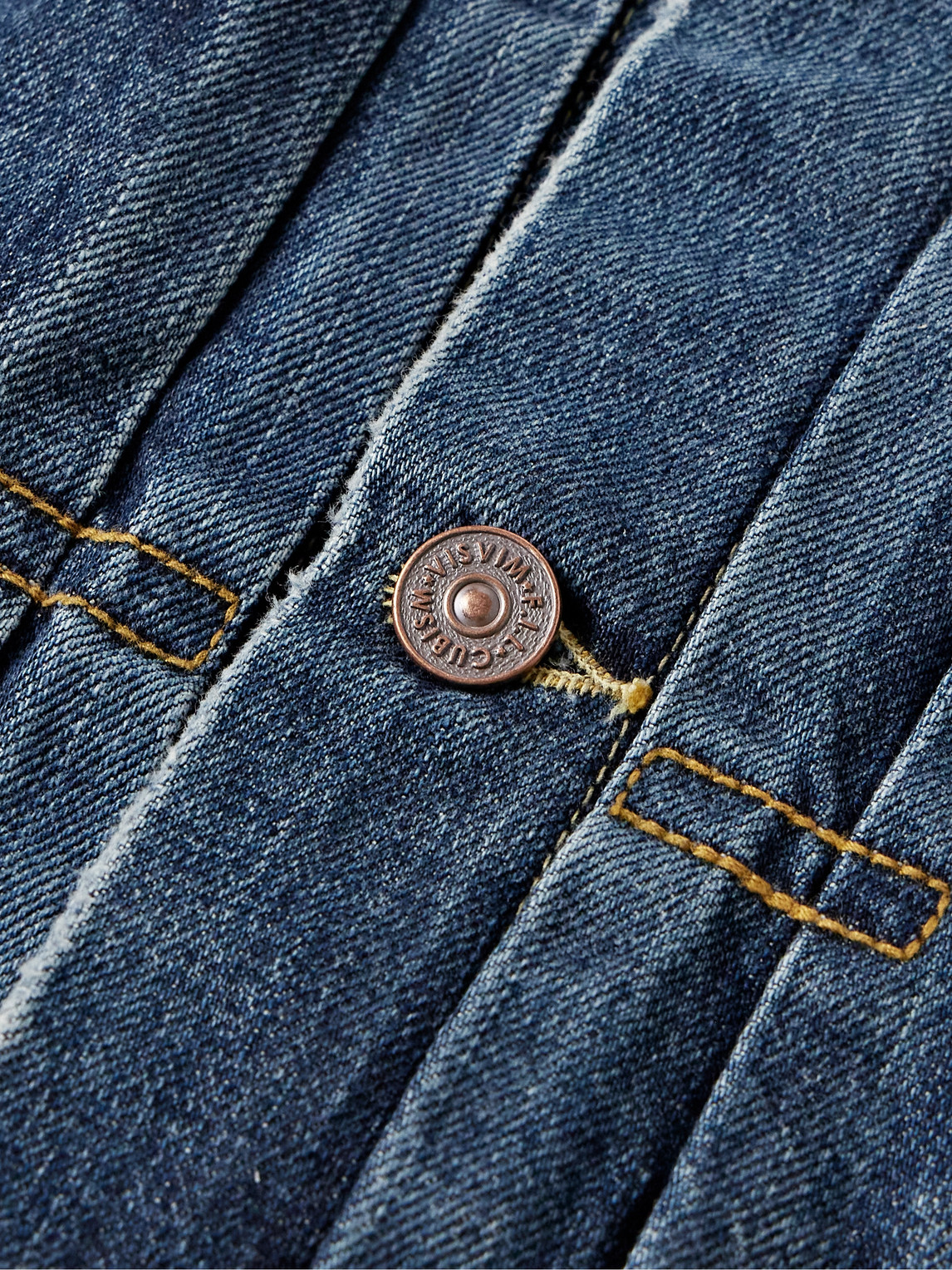 Visvim Social Sculpture 101 Paint-splattered Denim Jacket In Blue | ModeSens