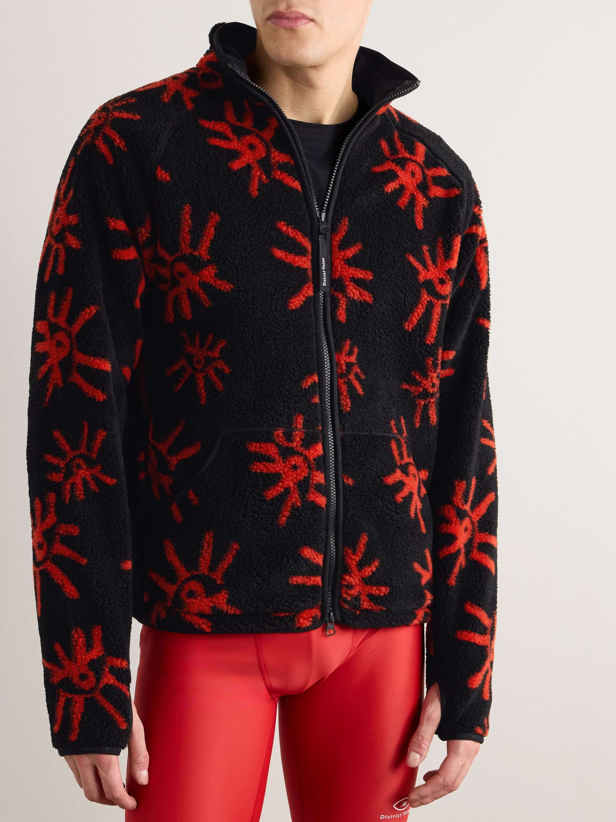 Black Greg Cabin Printed Fleece Jacket | DISTRICT VISION | MR PORTER