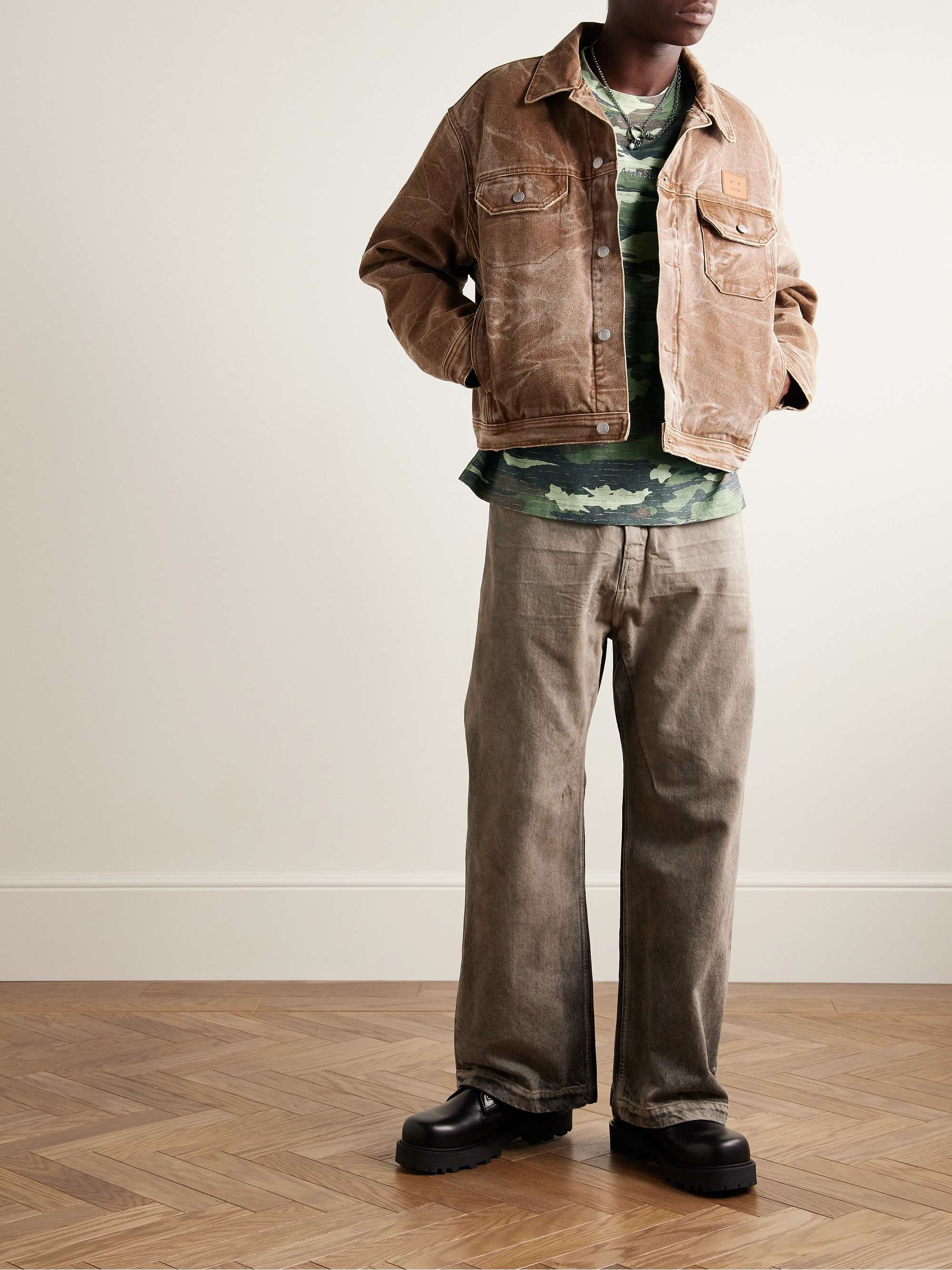 ACNE STUDIOS Extorr Crystal-Embellished Camouflage-Print Cotton-Jersey ...