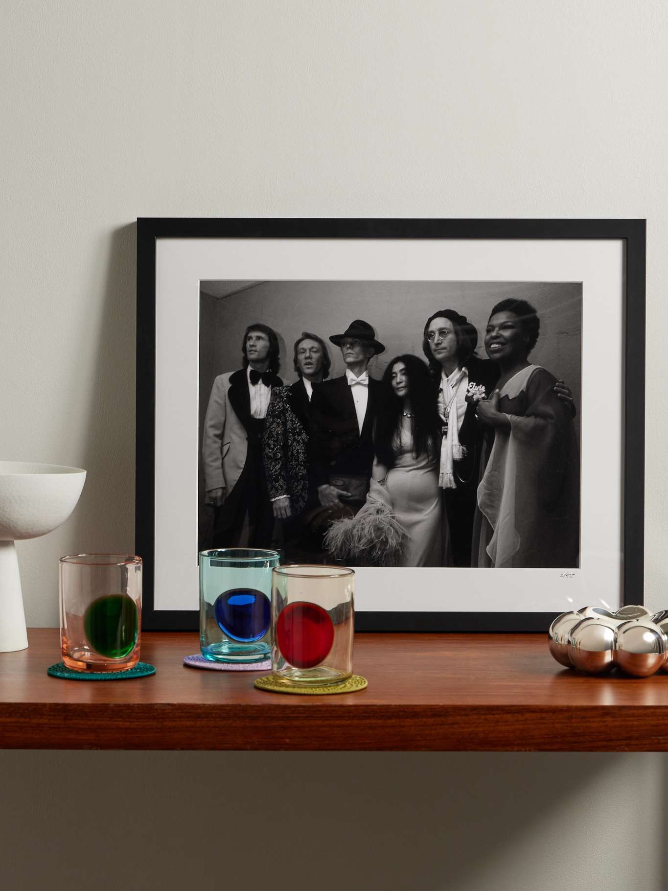 SONIC EDITIONS Framed 1975 Grammys with Lennon and Bowie Print, 16" x ...