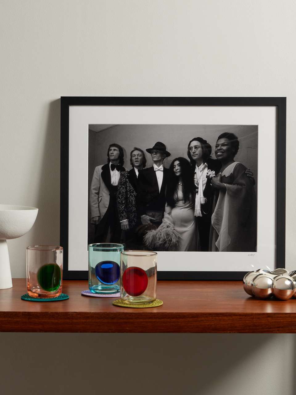 SONIC EDITIONS Framed 1975 Grammys with Lennon and Bowie Print, 16" x ...