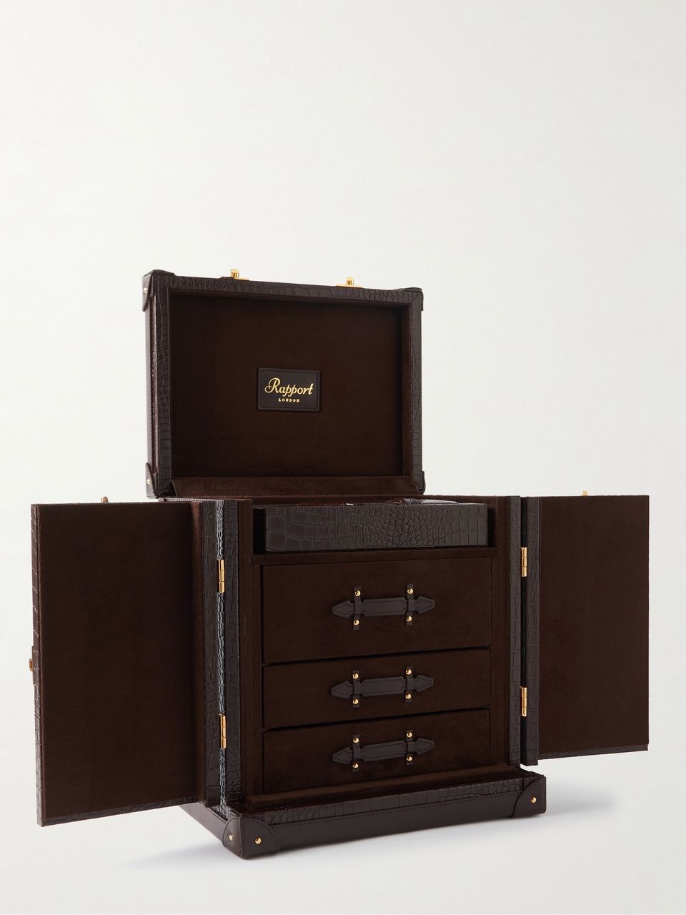 RAPPORT LONDON Brompton Croc-Effect Leather Accessory Trunk for Men ...