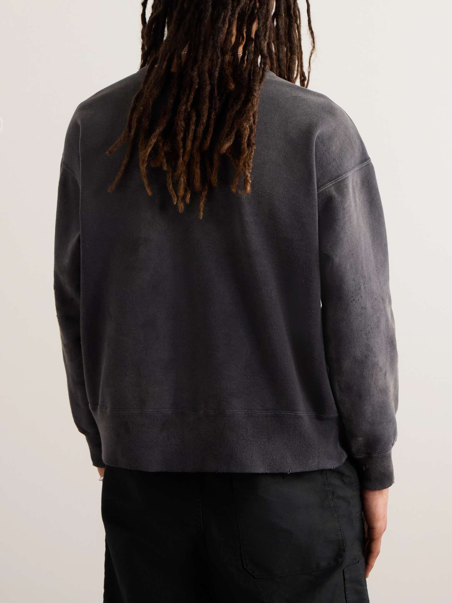 SAINT MXXXXXX + Denim Tears Saint Tears Distressed Printed Cotton ...