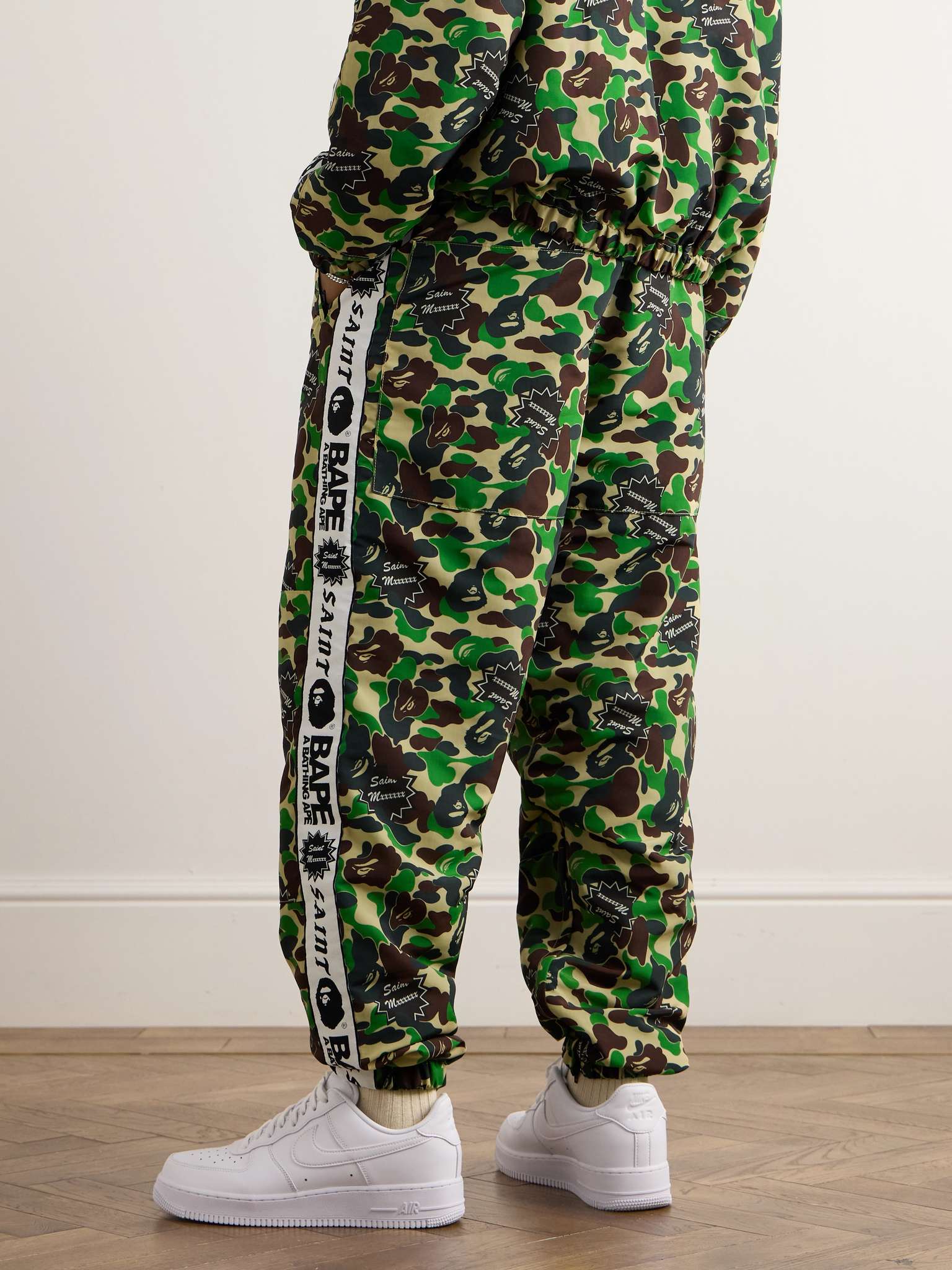 SAINT MXXXXXX + BAPE® Straight-Leg Webbing-Trimmed Camouflage-Print ...