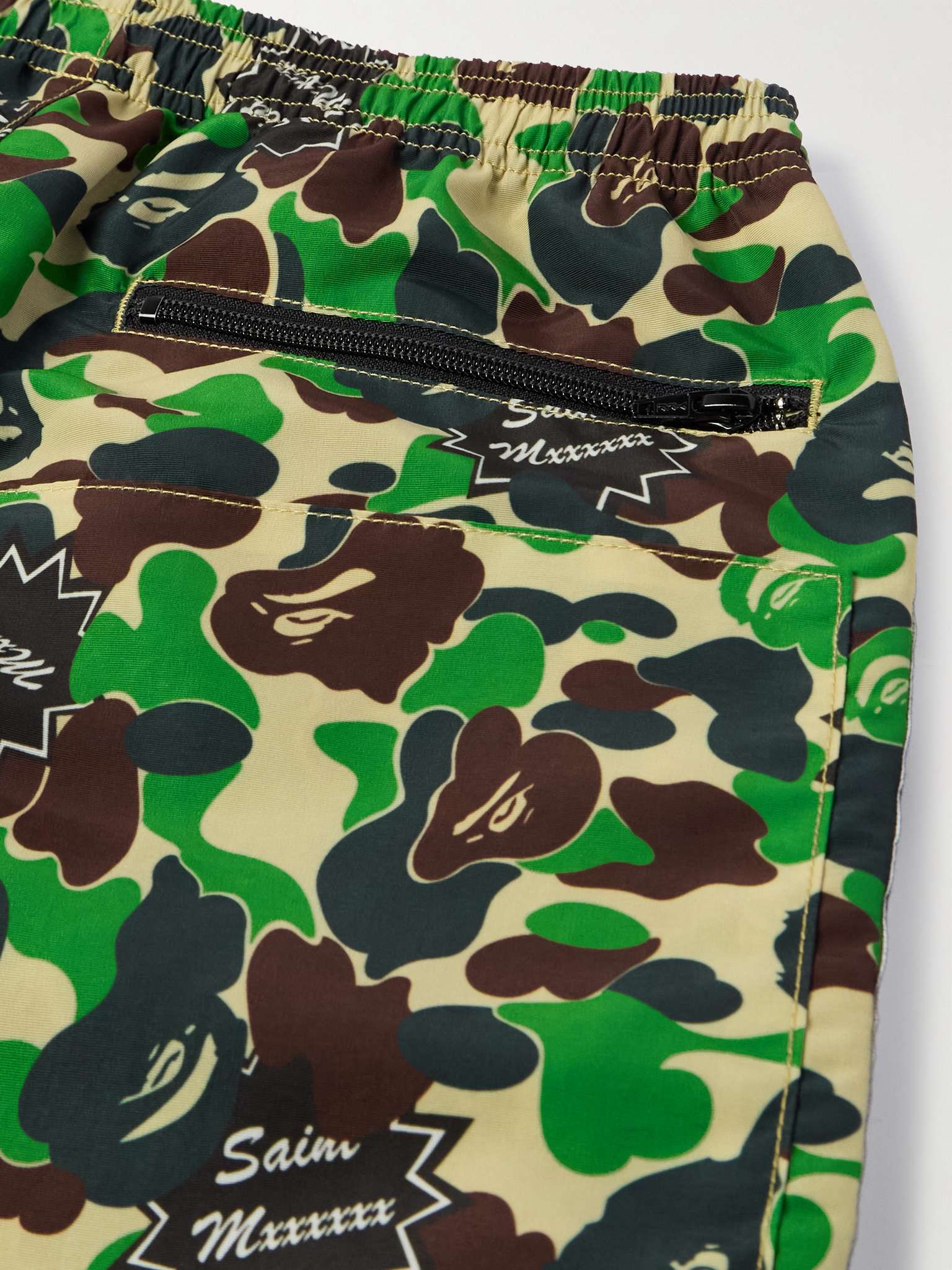 SAINT MXXXXXX + BAPE® Straight-Leg Webbing-Trimmed Camouflage-Print ...