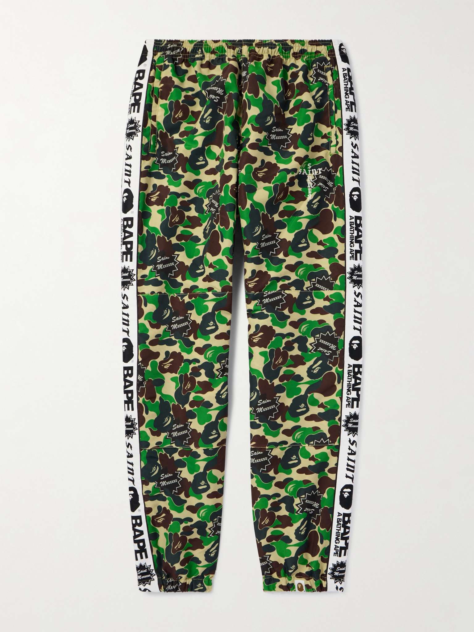 SAINT MXXXXXX + BAPE® Straight-Leg Webbing-Trimmed Camouflage-Print ...