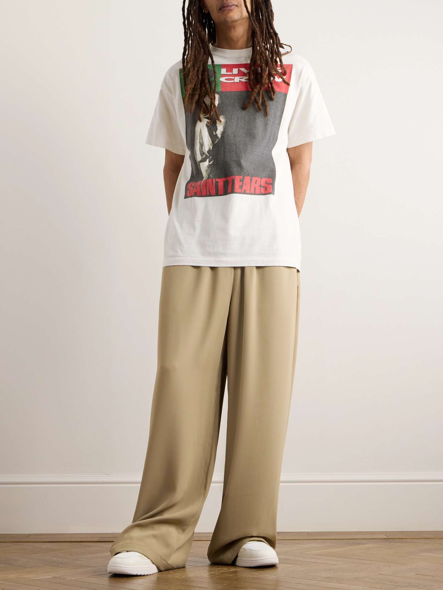 SAINT MXXXXXX + Denim Tears Saint Tears Printed Cotton-Jersey T-Shirt ...