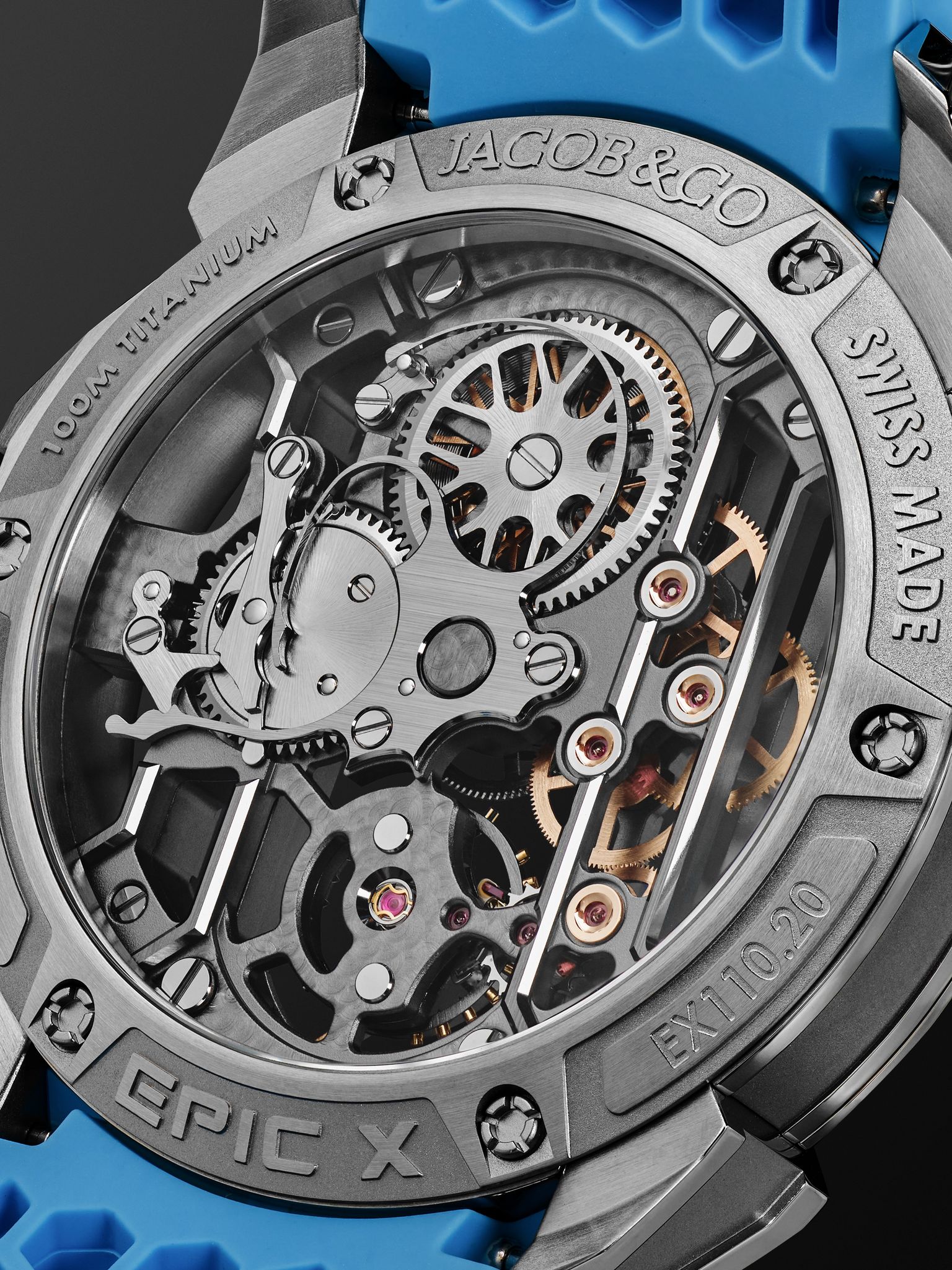 JACOB & CO. Epic X Limited Edition Hand-Wound Skeleton 44mm Titanium ...