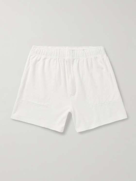 White Boston Straight-Leg Cotton-Blend Terry Shorts | BODE | MR PORTER