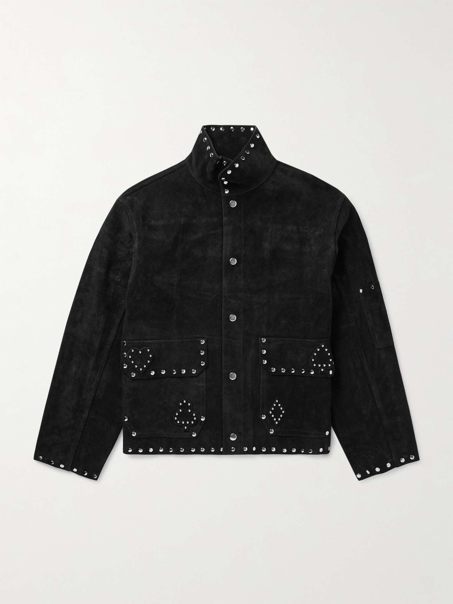 BODE Deck of Cards Studded Appliquéd Suede Jacket for Men | MR PORTER