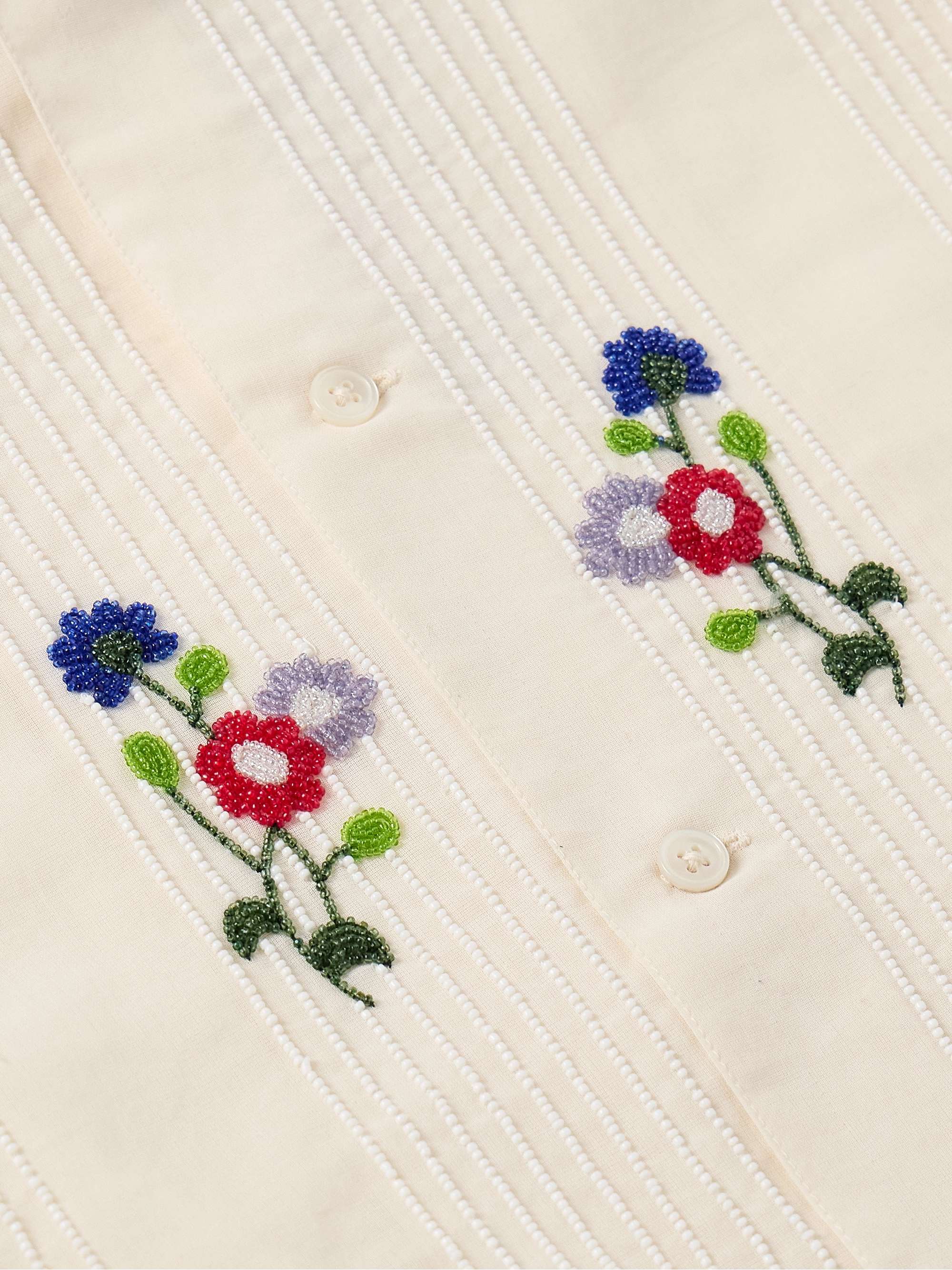 Cream Bead-Embellished Cotton-Voile Shirt | BODE | MR PORTER