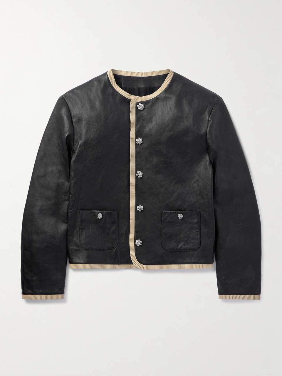 CELINE HOMME Slim-Fit Crystal-Embellished Leather Jacket for Men | MR ...