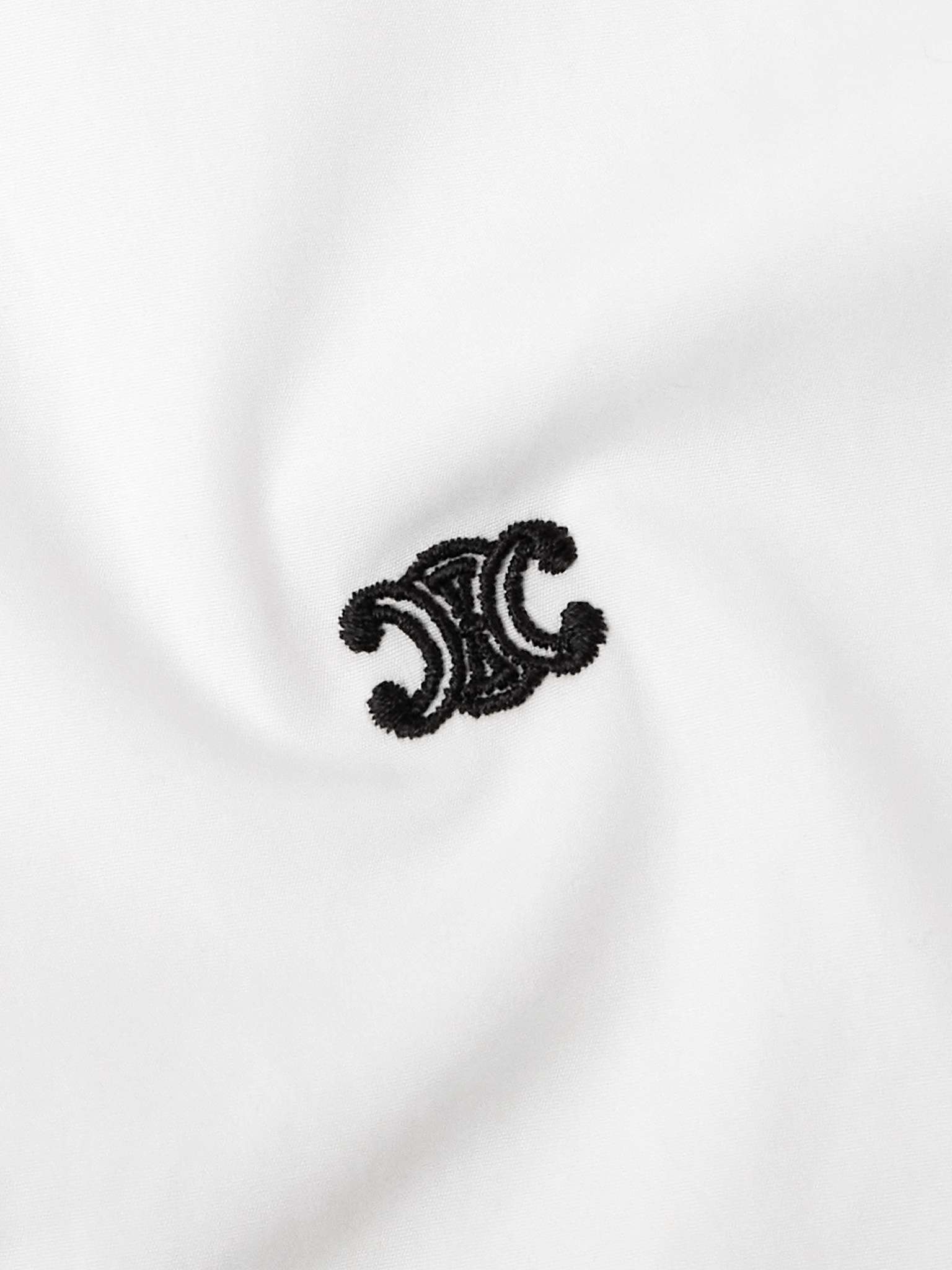 CELINE HOMME Slim-Fit Logo-Embroidered Cotton-Poplin Shirt for Men | MR ...
