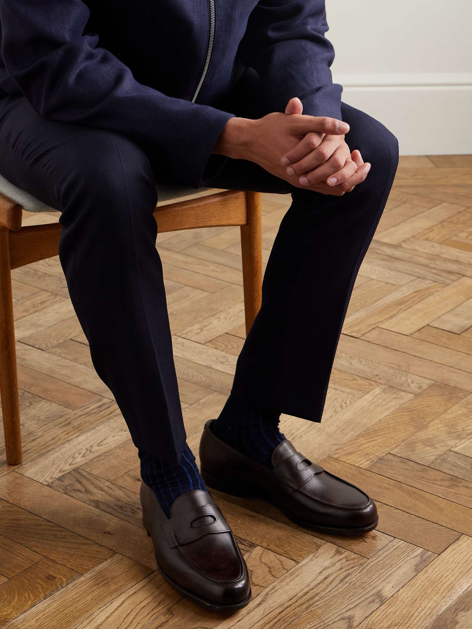 JOHN LOBB Lopez Leather Penny Loafers for Men | MR PORTER