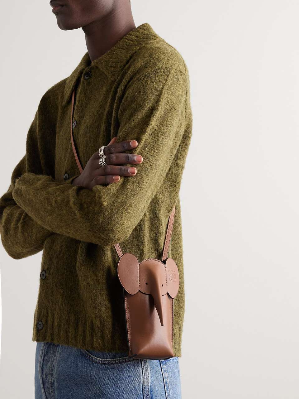 LOEWE Elephant Pocket Leather Messenger Bag for Men | MR PORTER