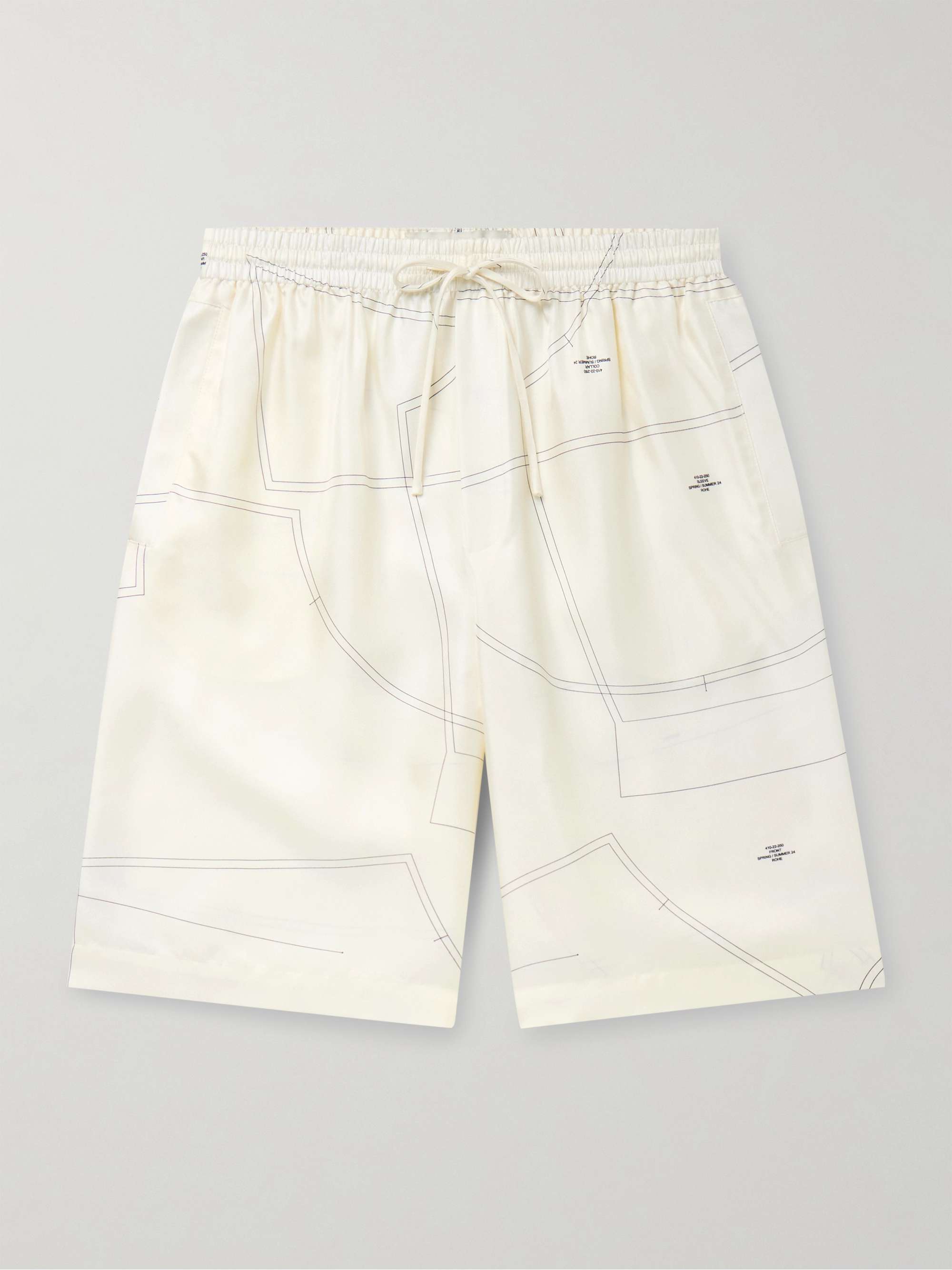 RÓHE Straight-Leg Printed Silk-Twill Drawstring Shorts for Men | MR PORTER