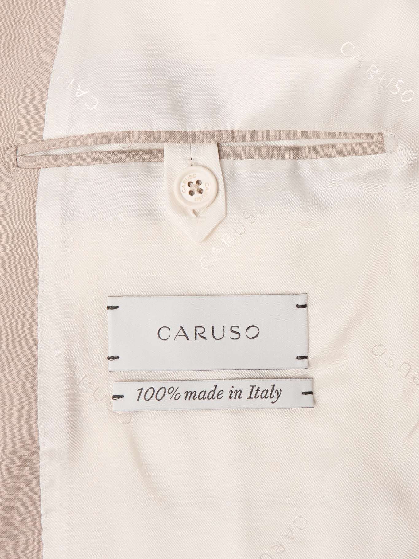 CARUSO Norma Double-Breasted Silk and Linen-Blend Suit Jacket for Men ...