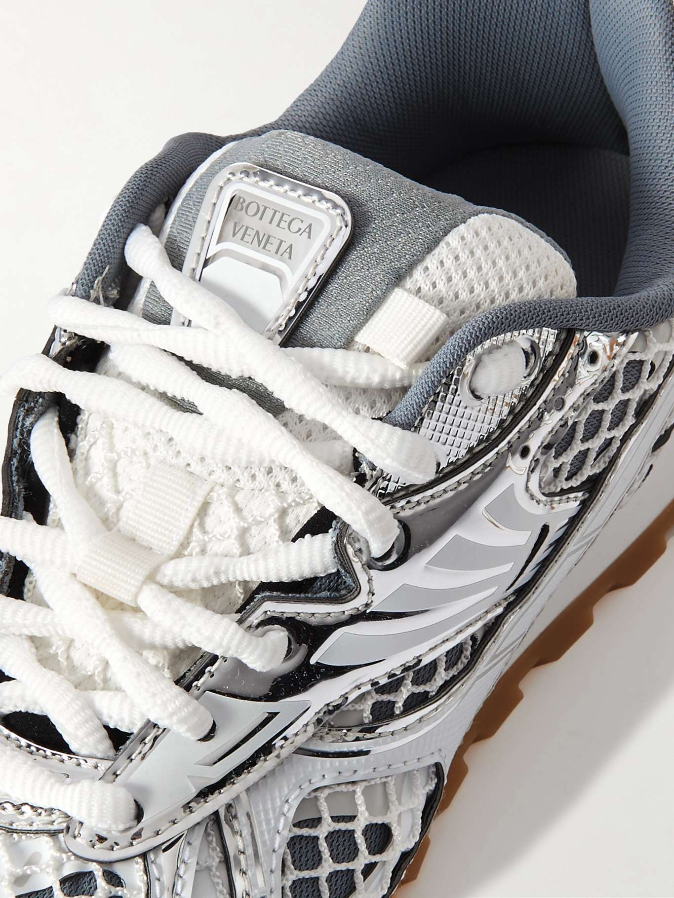 BOTTEGA VENETA Orbit Metallic Rubber and Mesh Sneakers for Men | MR PORTER