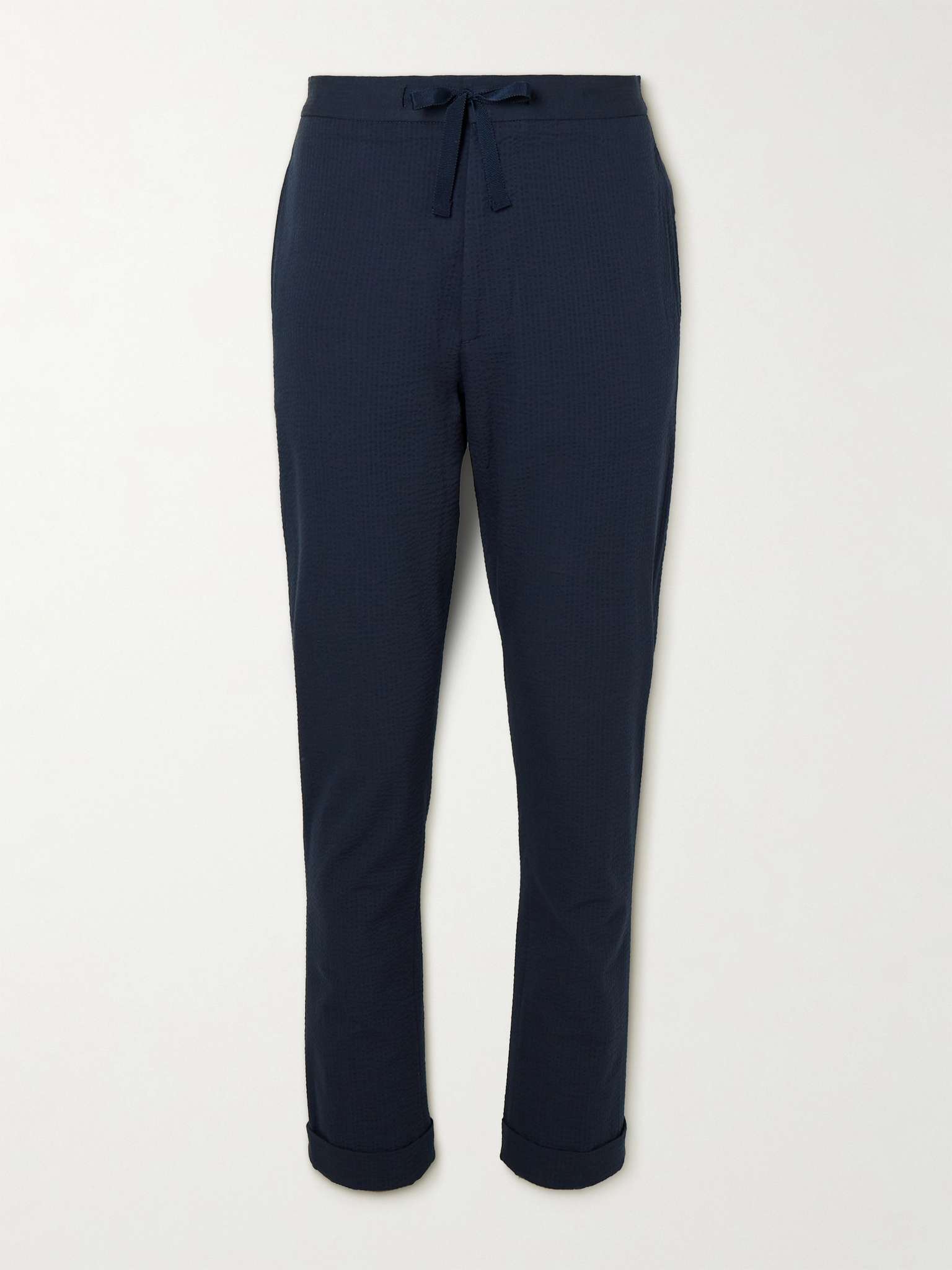 OFFICINE GÉNÉRALE Joseph Straight-Leg Cotton-Seersucker Drawstring Suit ...