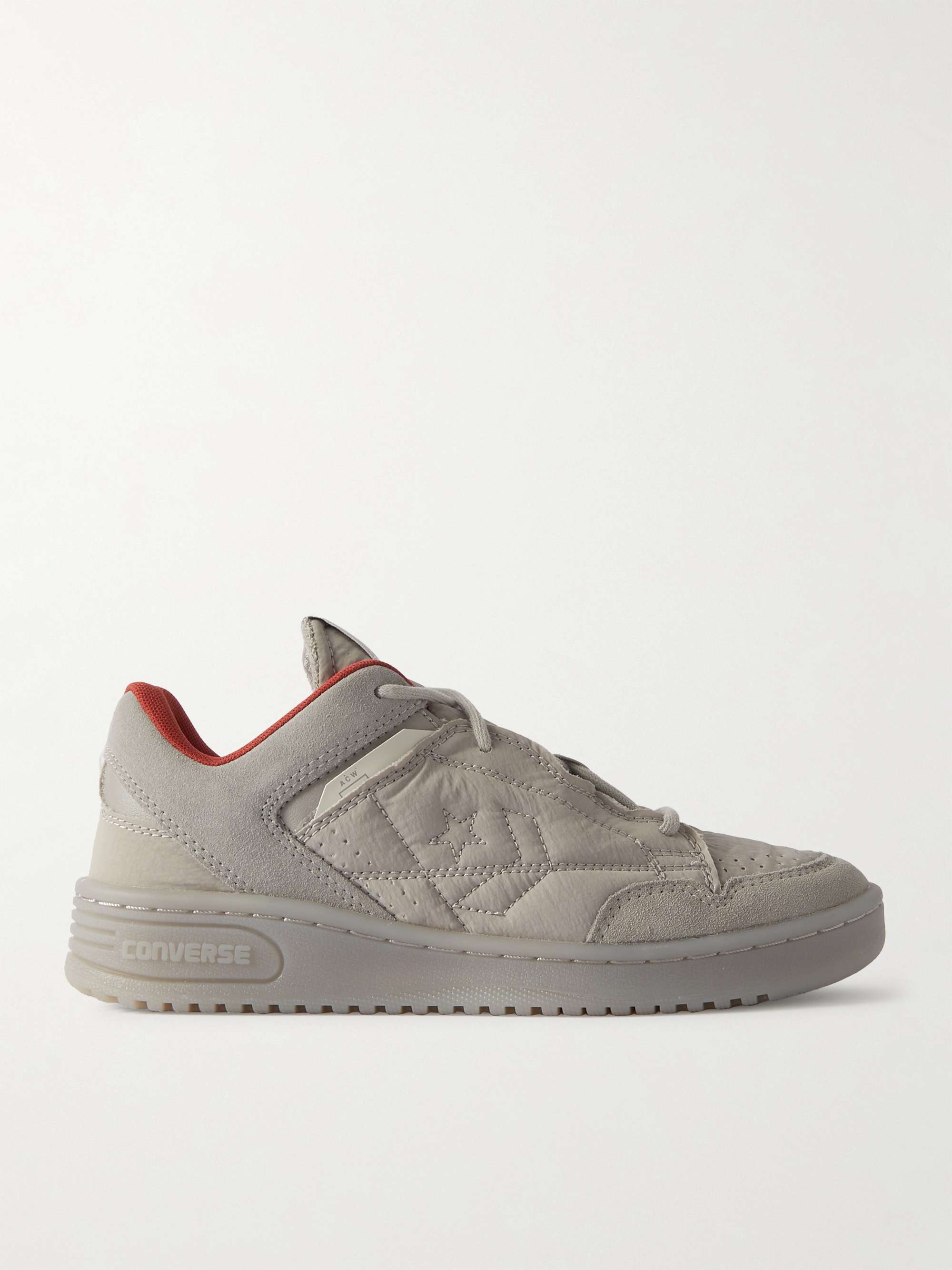 CONVERSE + A COLD WALL* Weapon Ox Embroidered Suede-Trimmed Crinkled ...