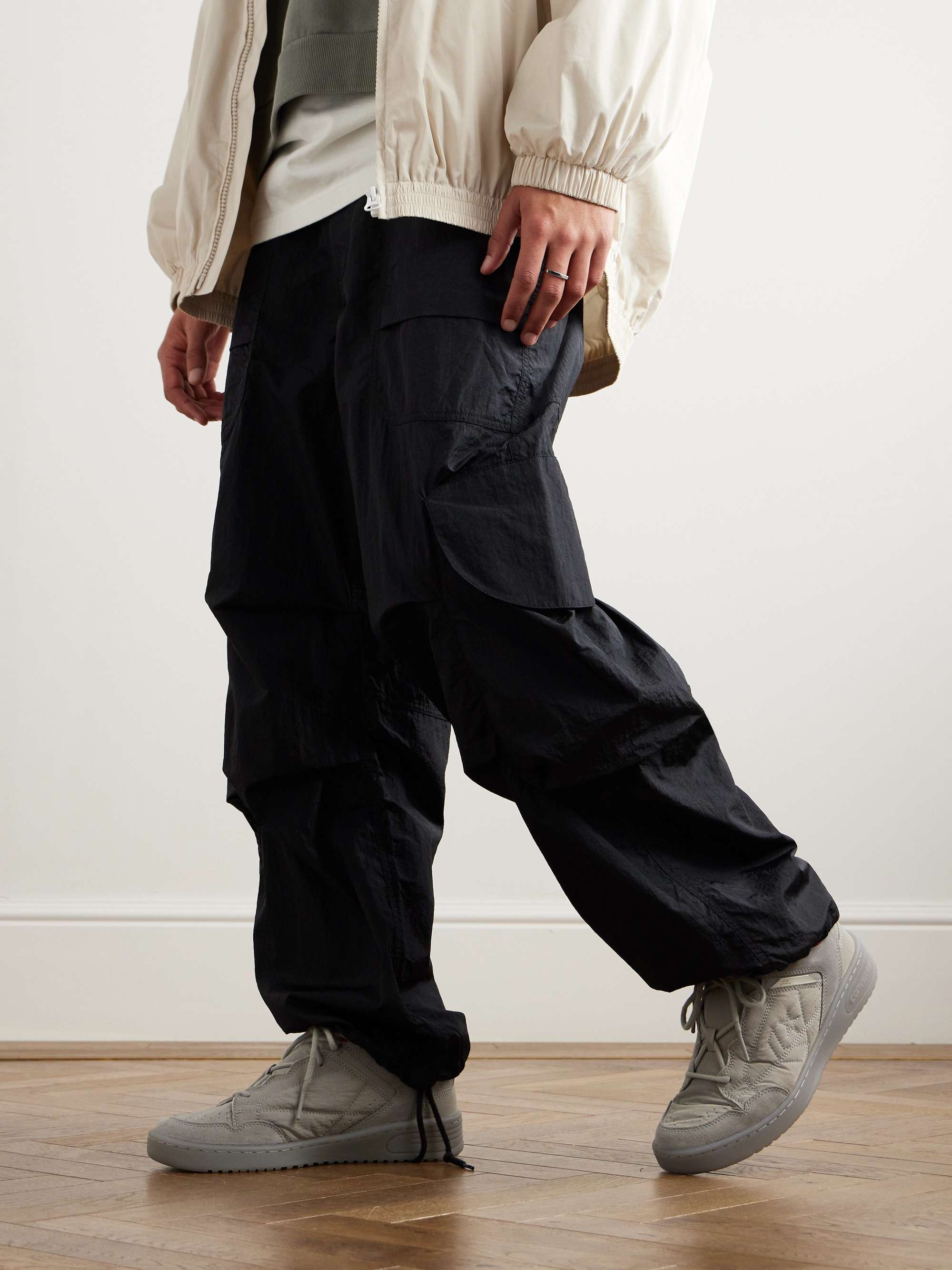 CONVERSE + A COLD WALL* Weapon Ox Embroidered Suede-Trimmed Crinkled ...