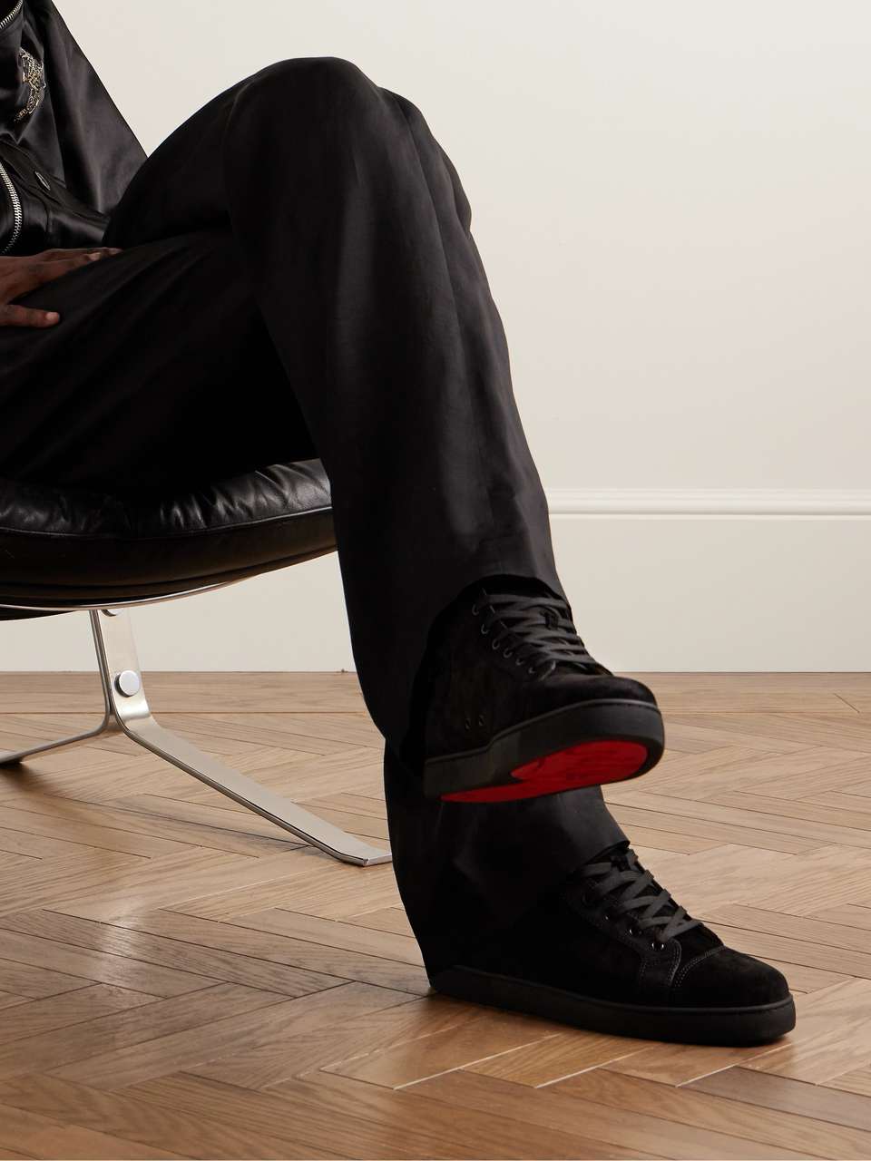CHRISTIAN LOUBOUTIN Louis Logo-Embellished Suede High-Top Sneakers for ...