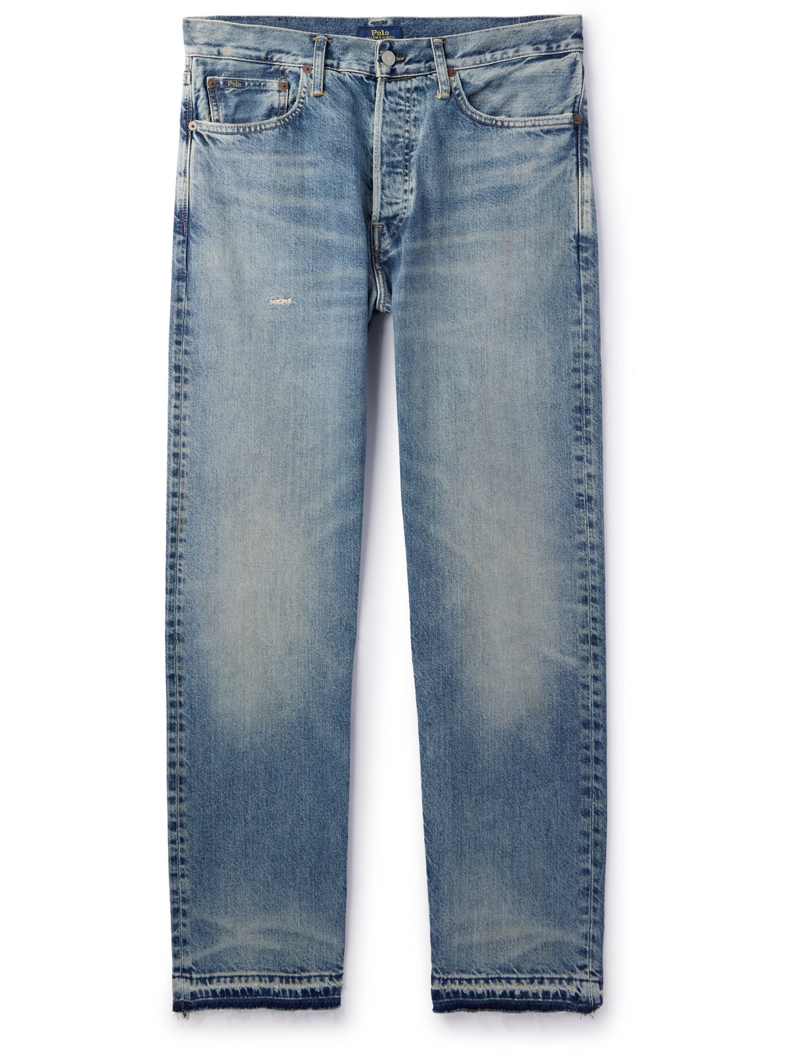 Neighborhood - Straight-Leg Logo-Appliquéd Garment-Dyed Selvedge Jeans ...