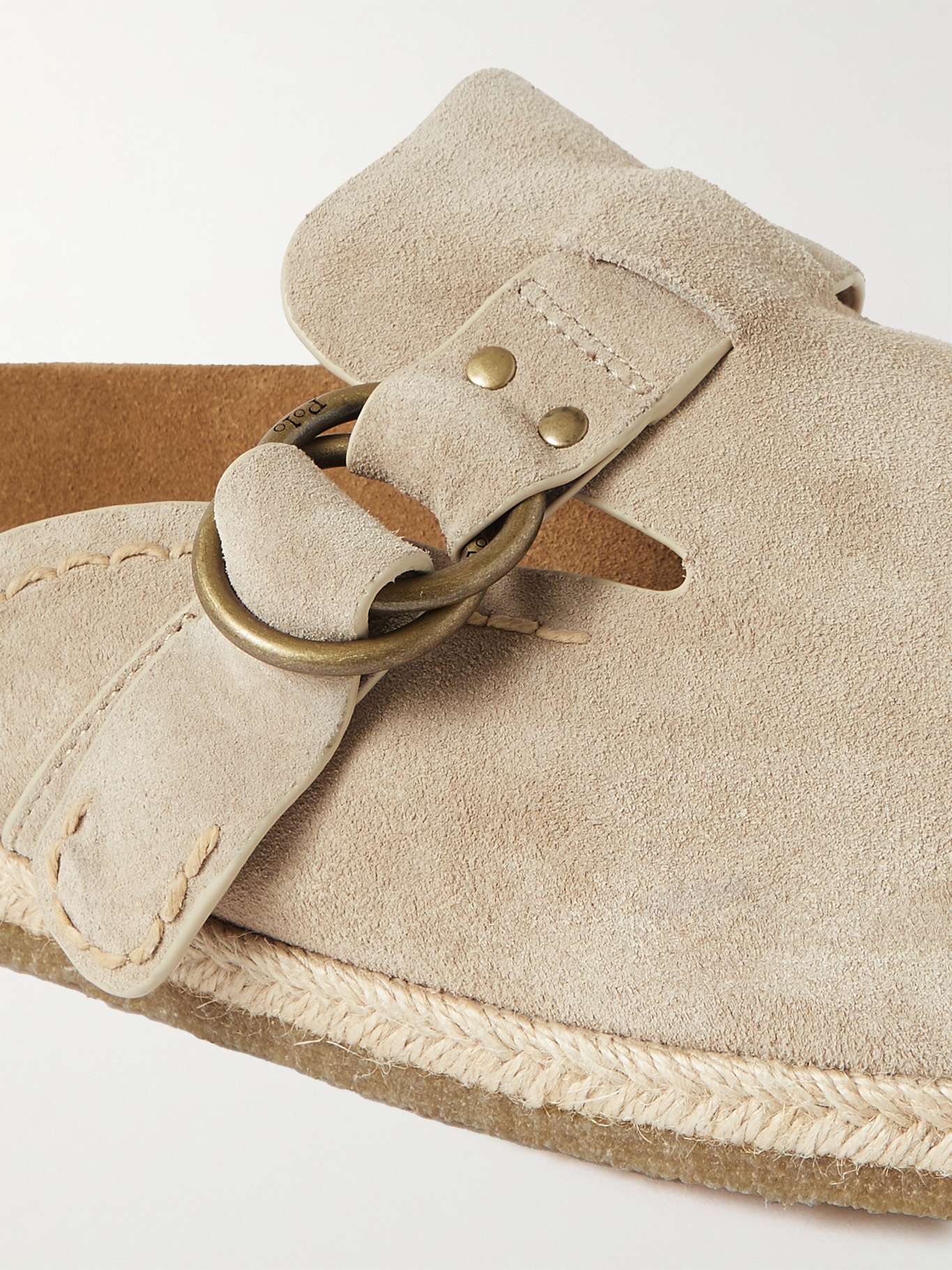 POLO RALPH LAUREN Turbach Jute-Trimmed Suede Clogs for Men | MR PORTER