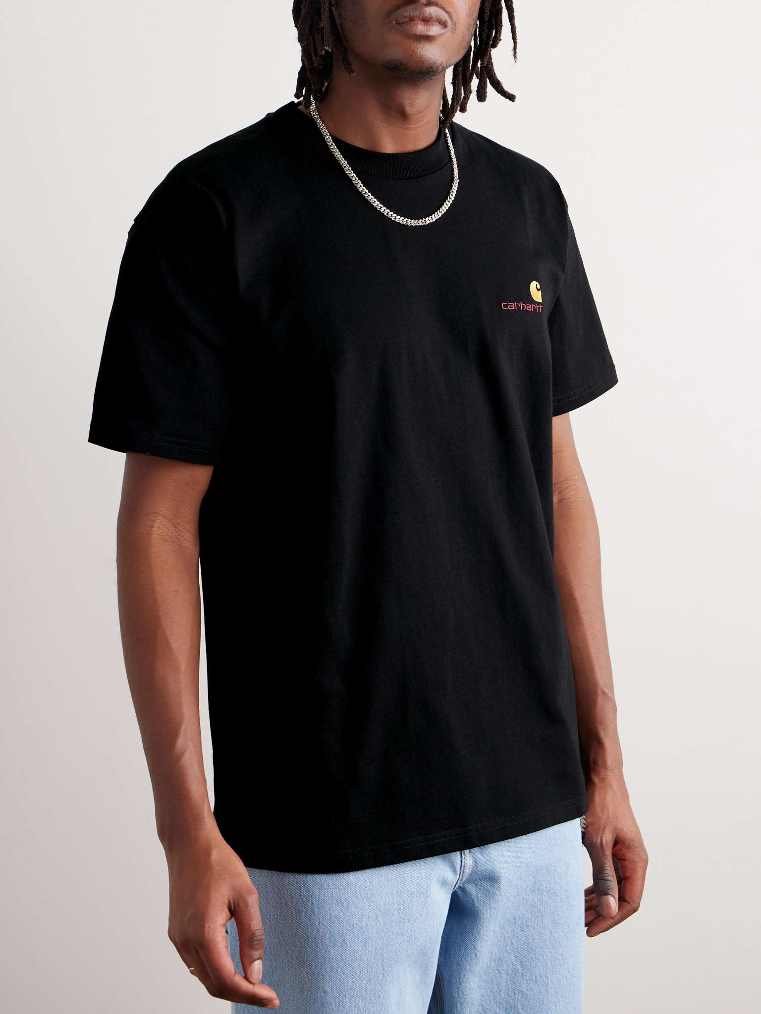 CARHARTT WIP American Script Logo-Embroidered Organic Cotton-Jersey T ...