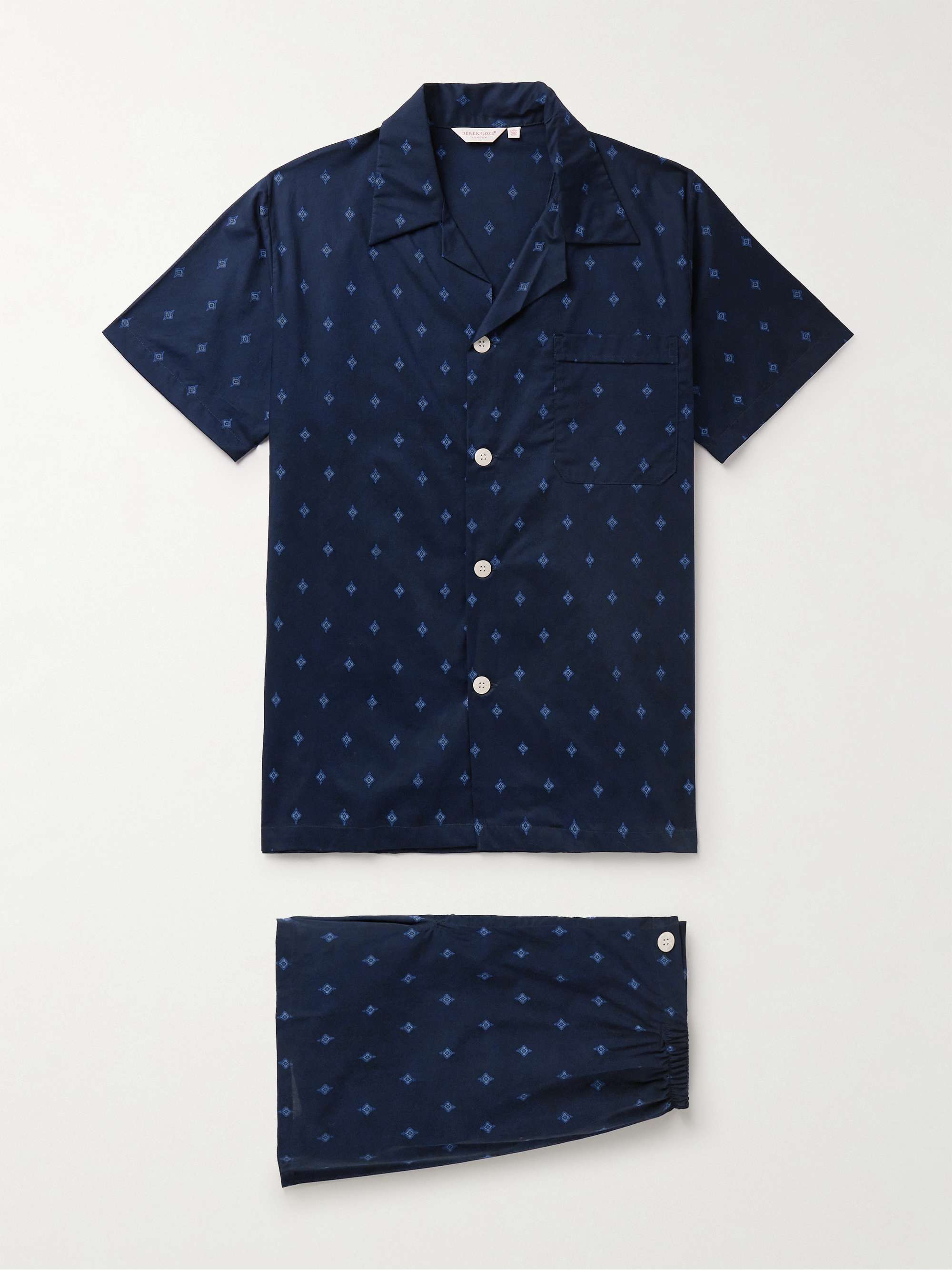 Navy Nelson 98 Printed Cotton-Poplin Pyjama Set | DEREK ROSE | MR PORTER