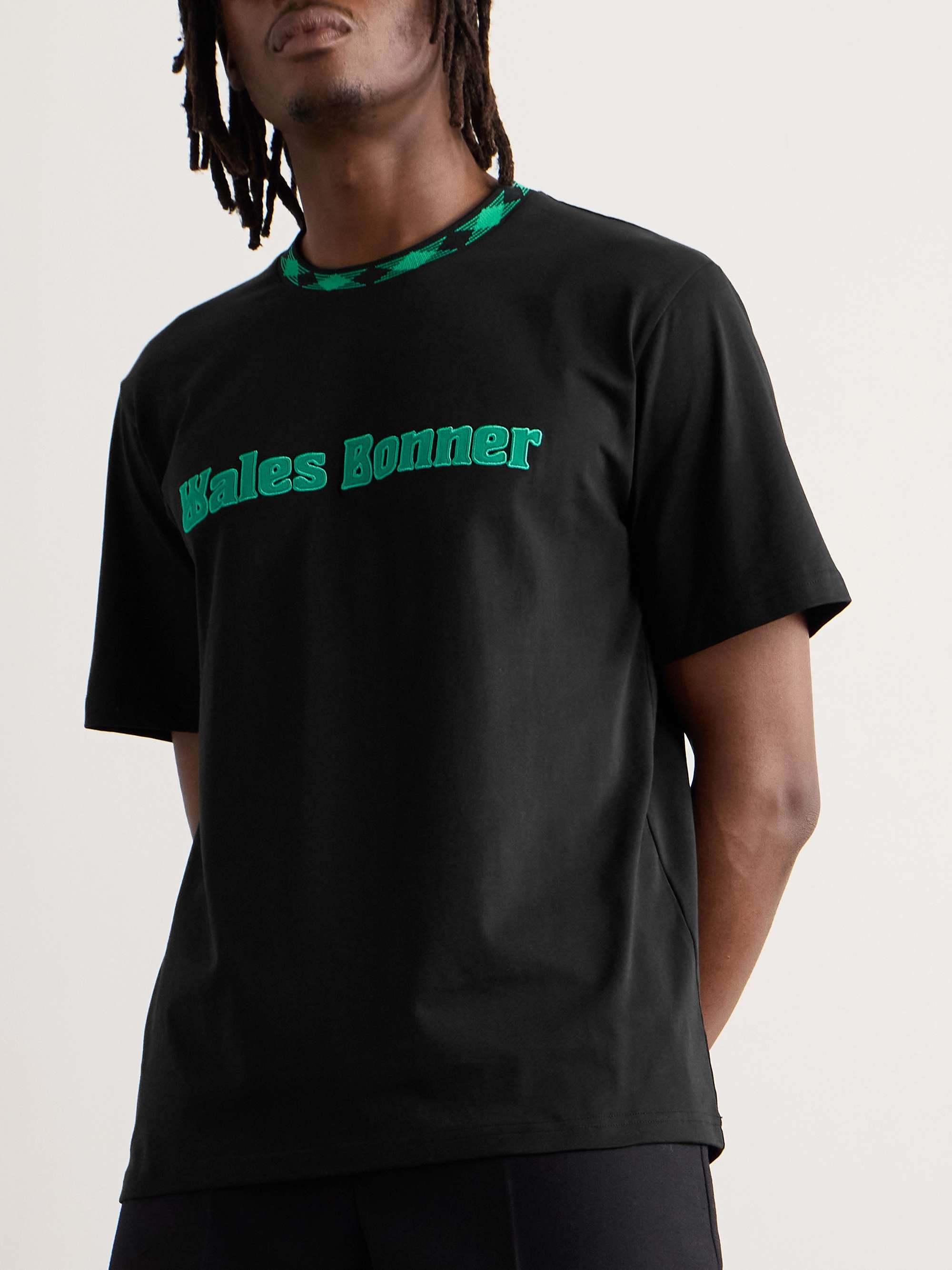 WALES BONNER Logo-Appliquéd Organic Cotton-Jersey T-Shirt for Men | MR ...