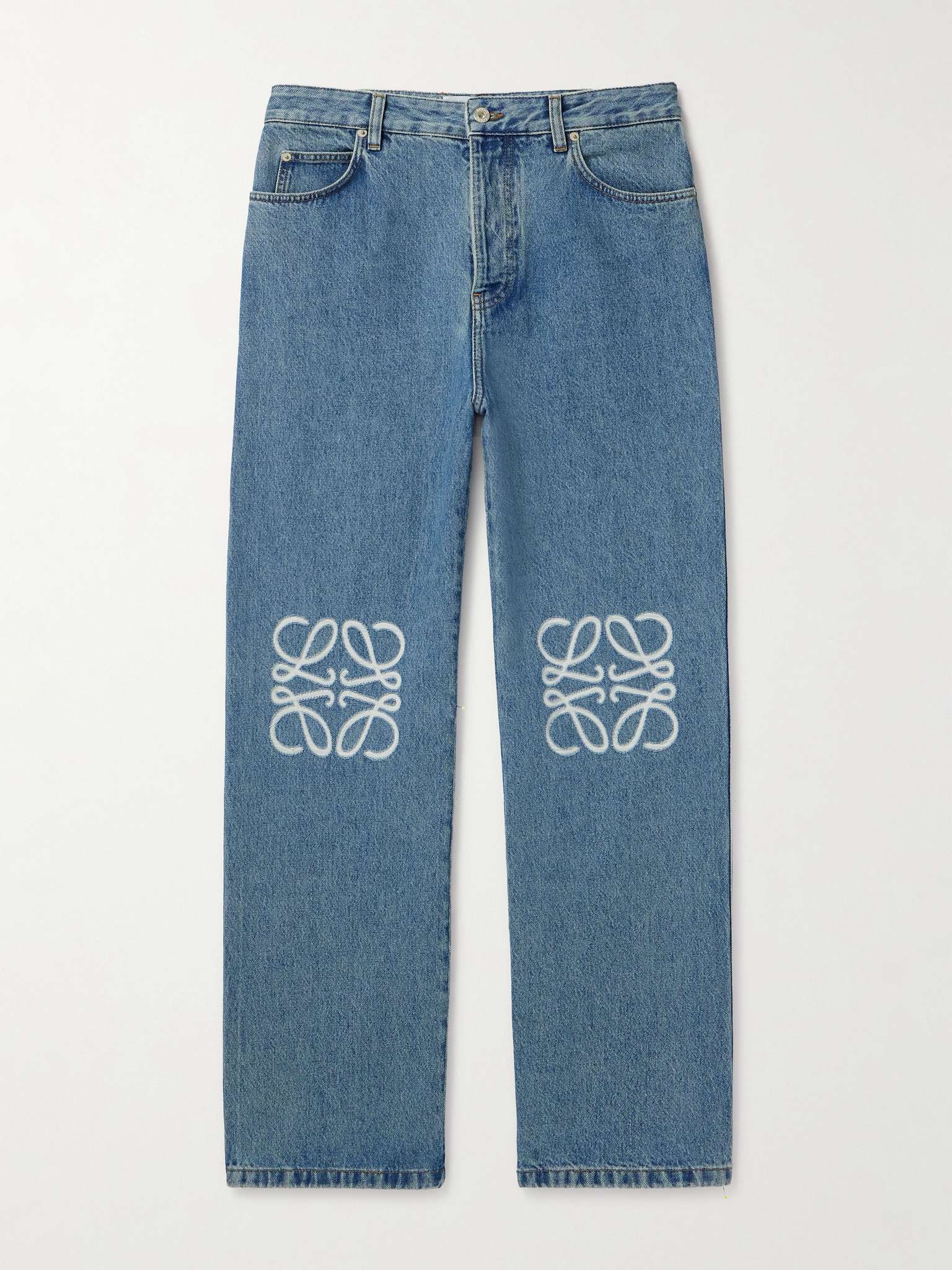 LOEWE Anagram Wide-Leg Logo-Embroidered Jeans for Men | MR PORTER
