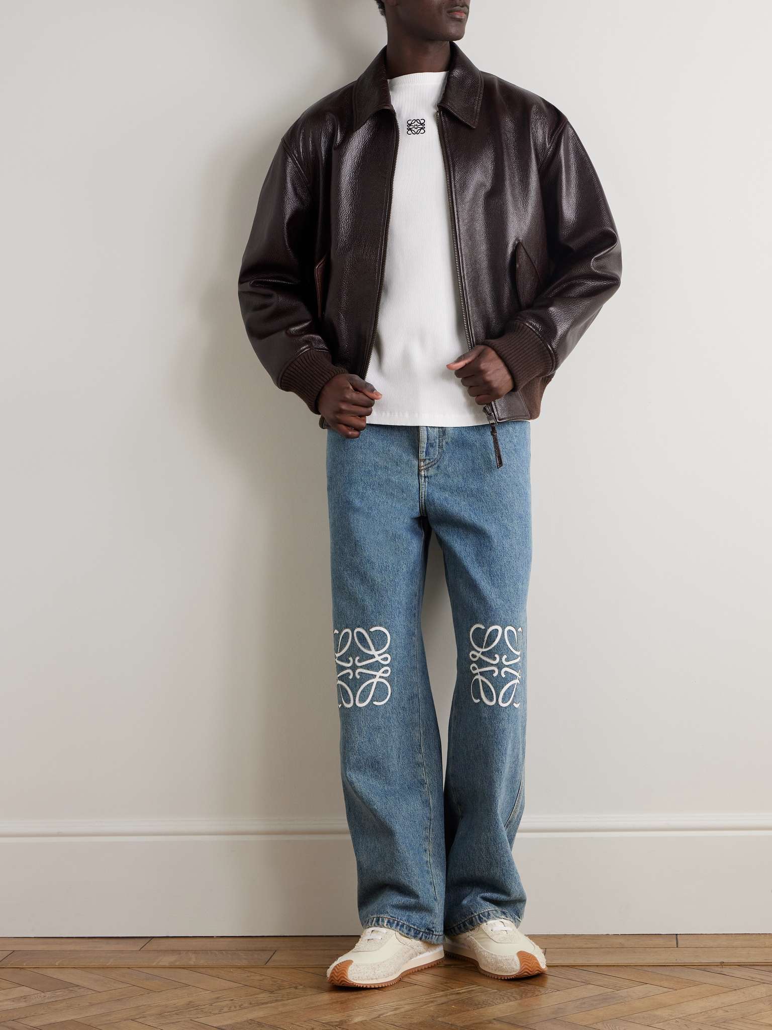 LOEWE Anagram Wide-Leg Logo-Embroidered Jeans for Men | MR PORTER