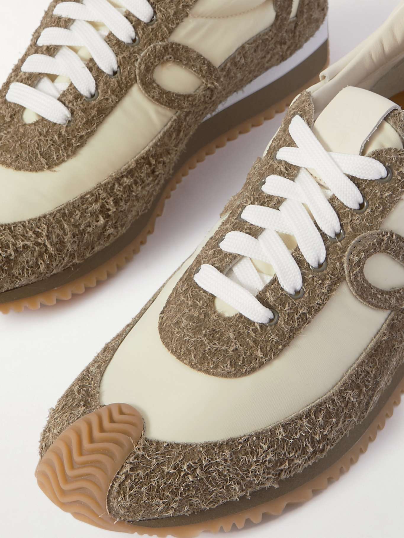 LOEWE Flow Runner Leather-Trimmed Brushed-Suede and Nylon Sneakers for ...