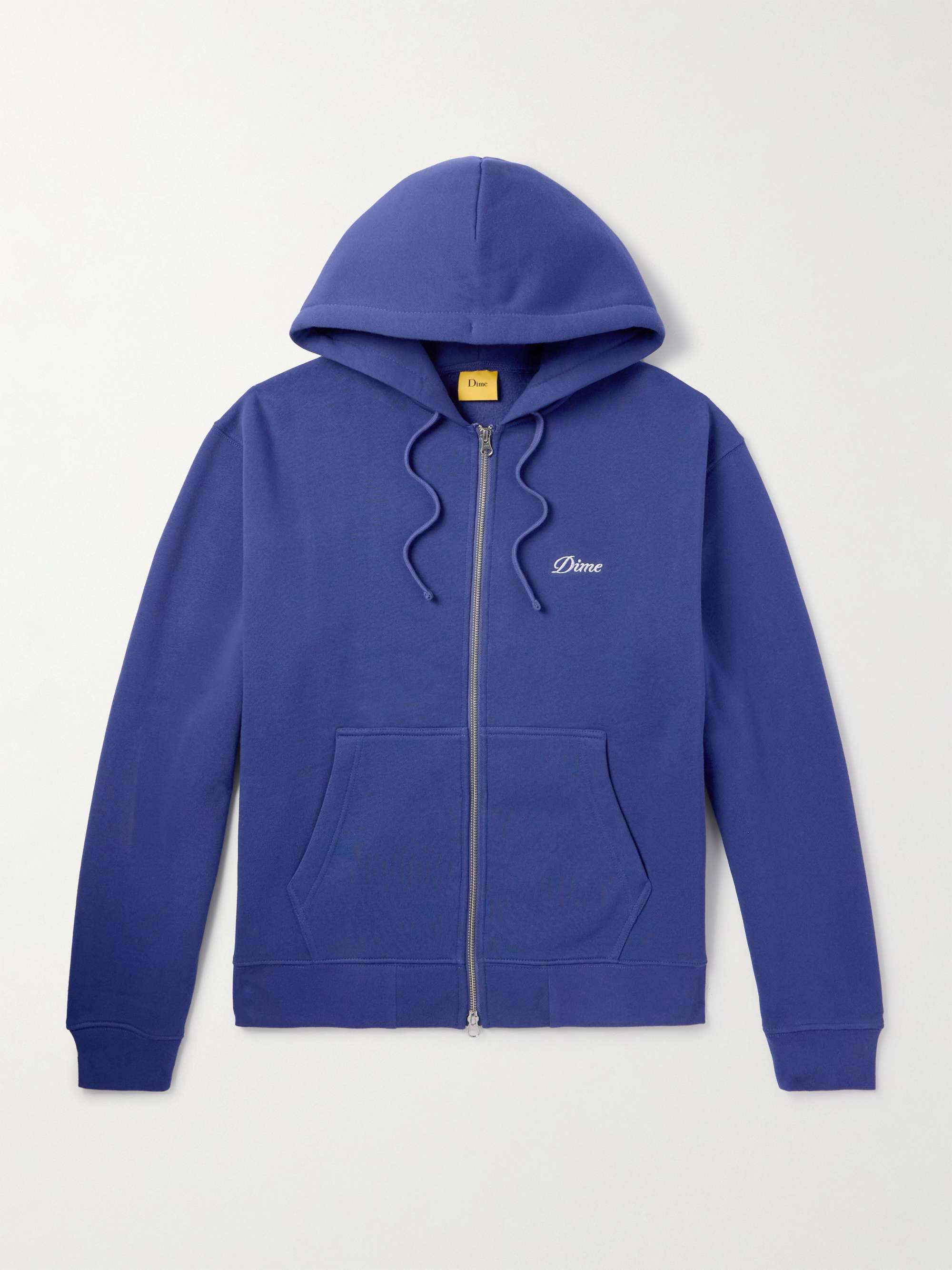 DIME Logo-Embroidered Cotton-Blend Jersey Zip-Up Hoodie for Men | MR PORTER