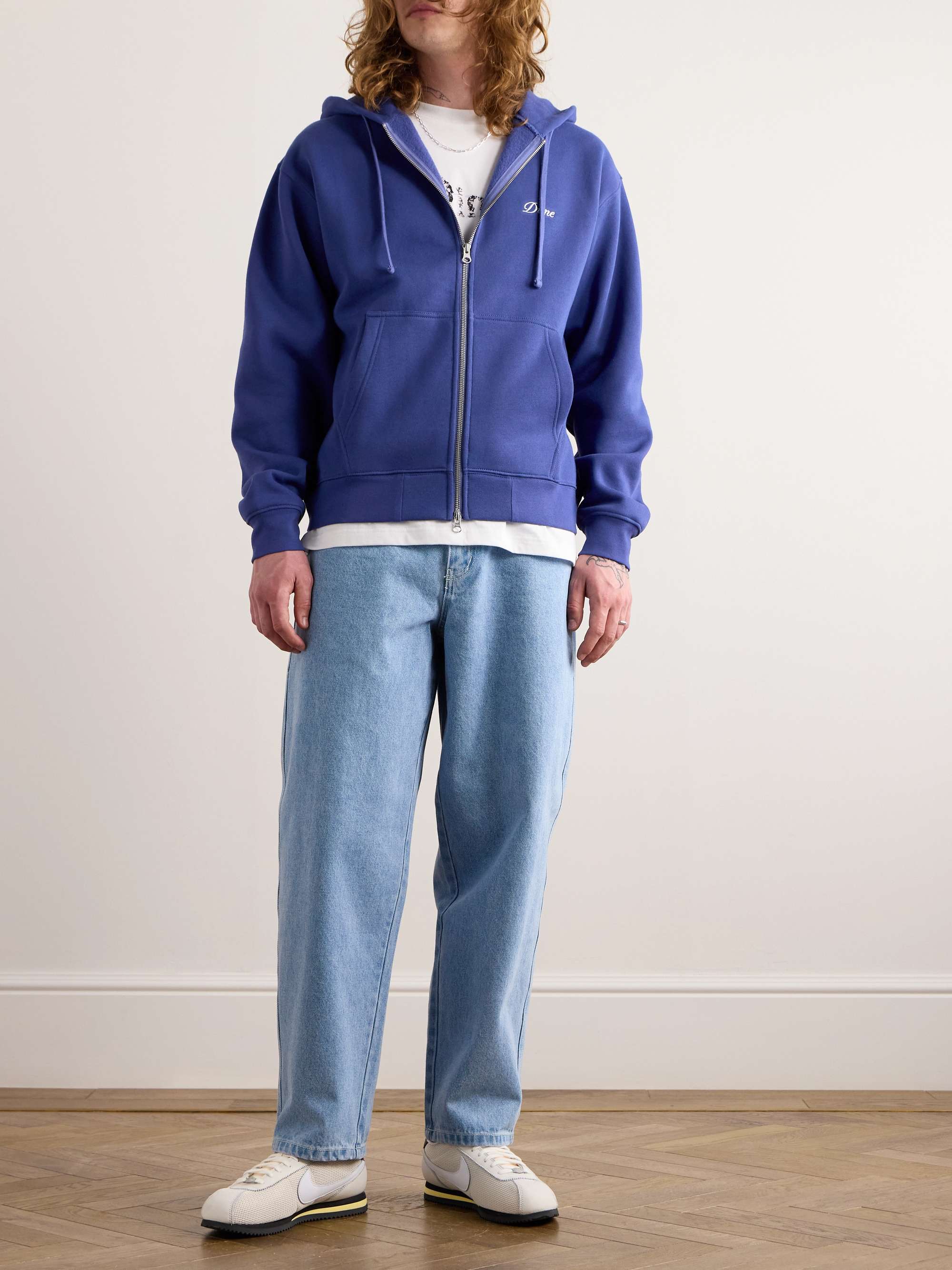 DIME Logo-Embroidered Cotton-Blend Jersey Zip-Up Hoodie for Men | MR PORTER