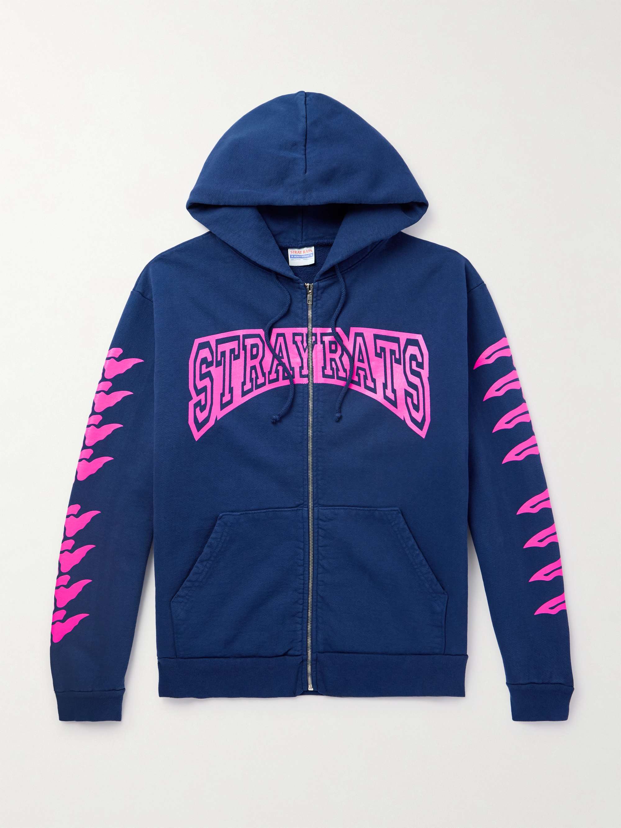 STRAY RATS Logo-Print Cotton-Jersey Zip-Up Hoodie for Men | MR PORTER