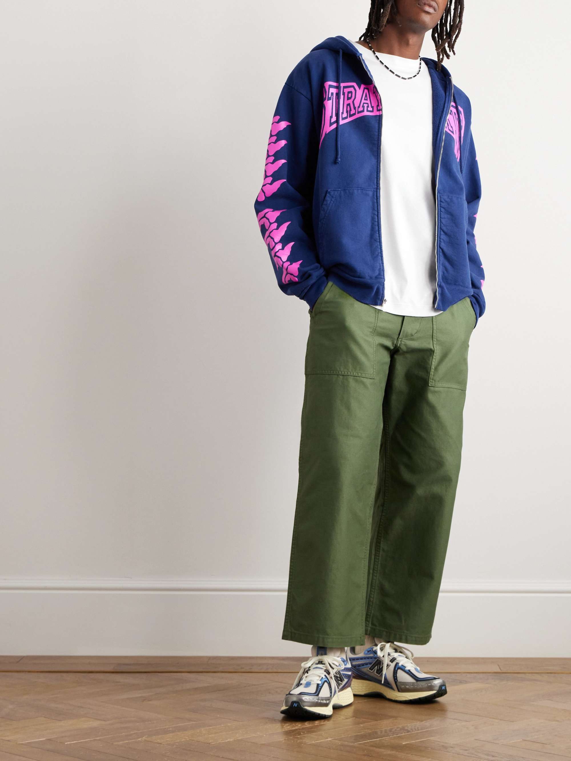 STRAY RATS Logo-Print Cotton-Jersey Zip-Up Hoodie for Men | MR PORTER