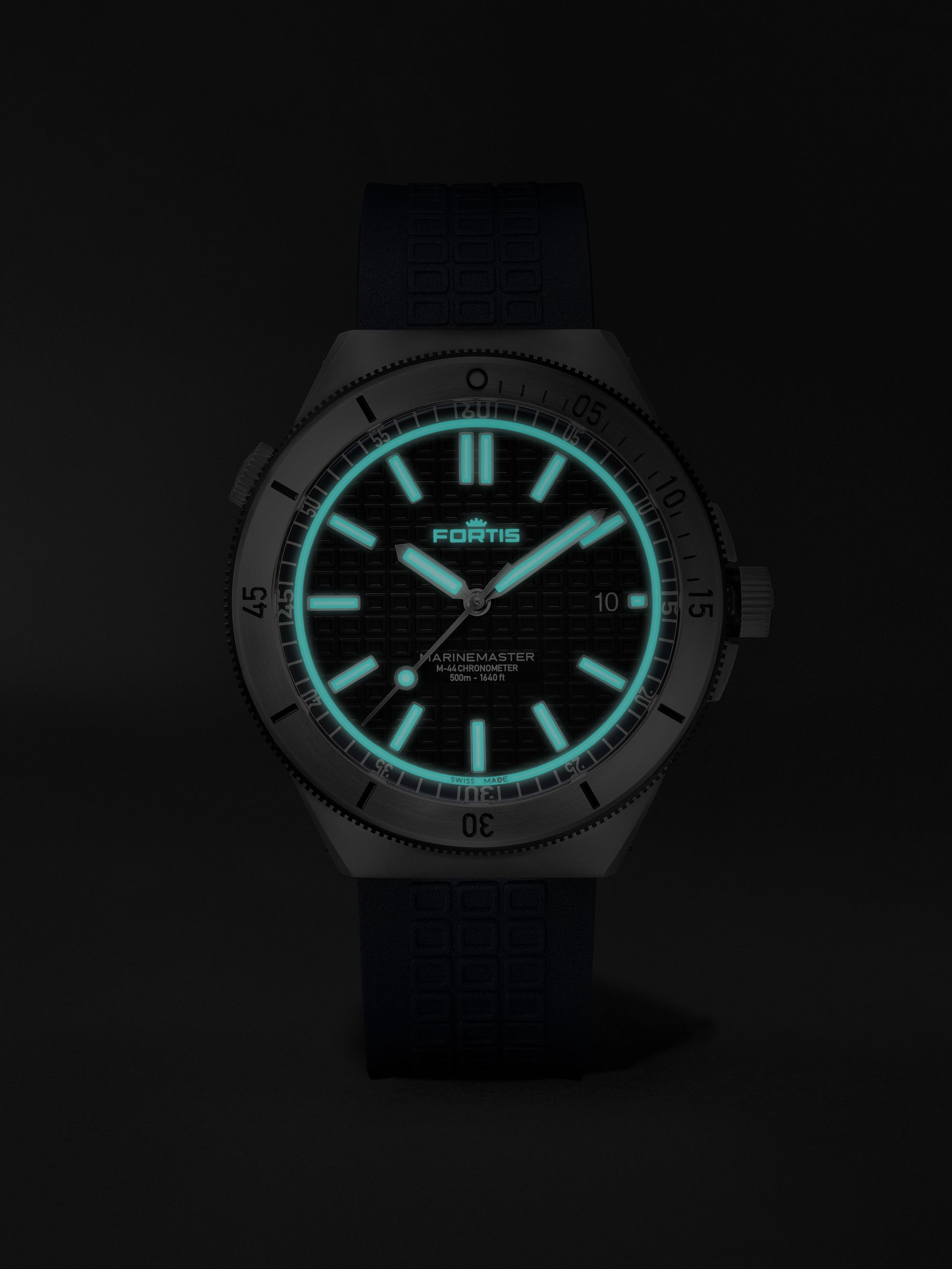 FORTIS Marinemaster M-44 44mm Recycled Stainless Steel and 18-Karat ...