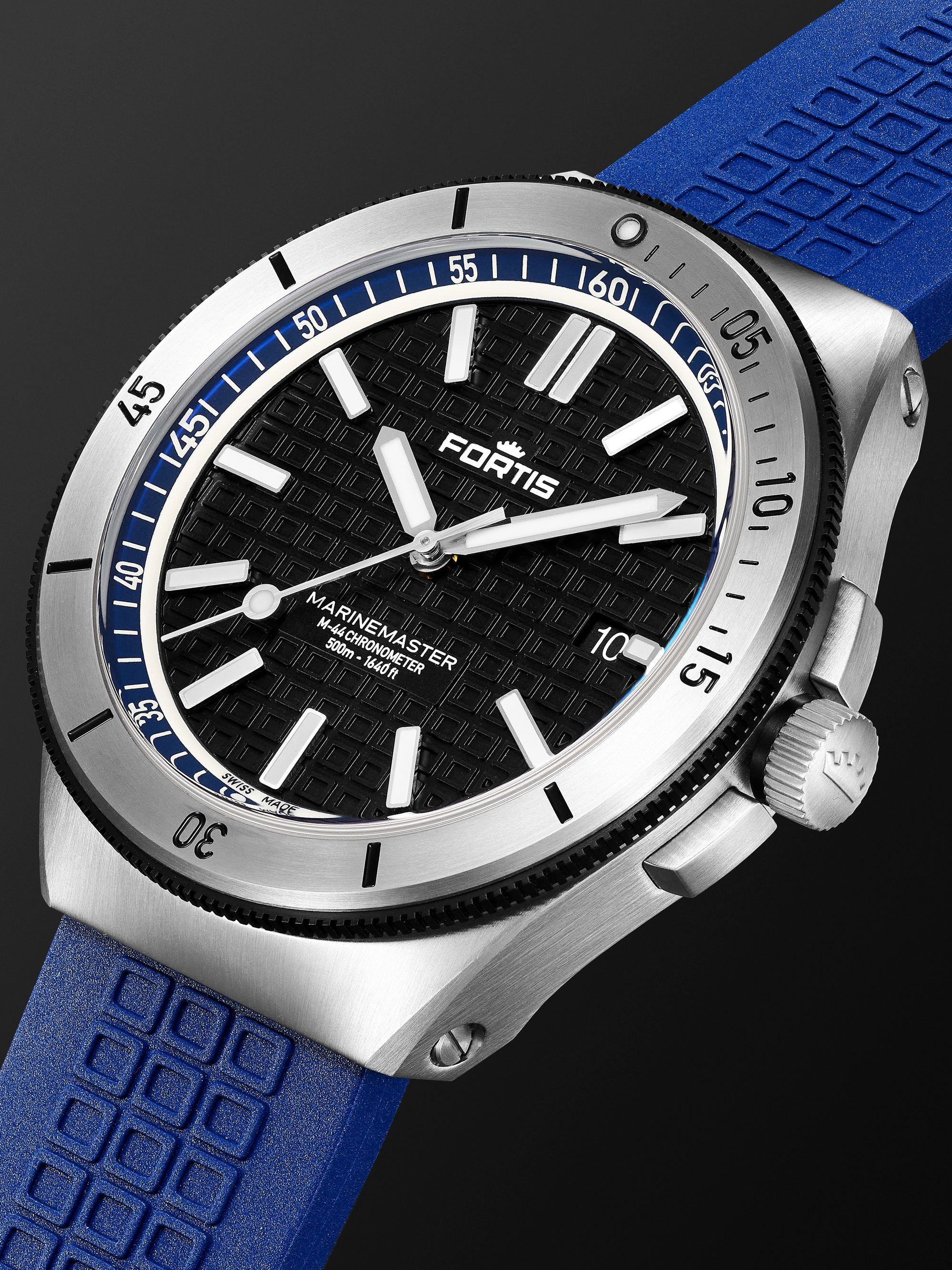 FORTIS Marinemaster M-44 44mm Recycled Stainless Steel and 18-Karat ...