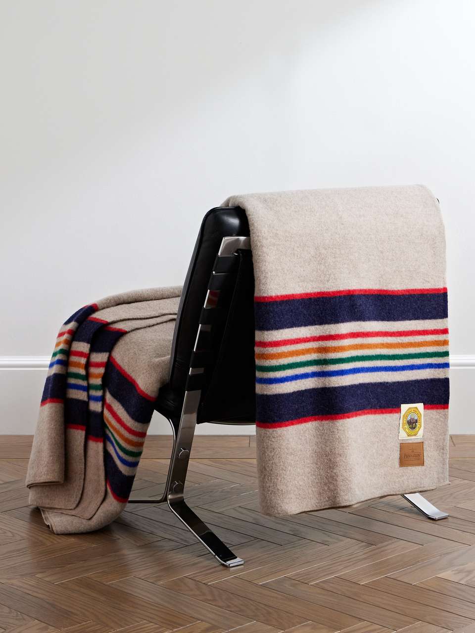 PENDLETON Yellowstone Appliquéd Striped Virgin Wool Blanket for Men ...