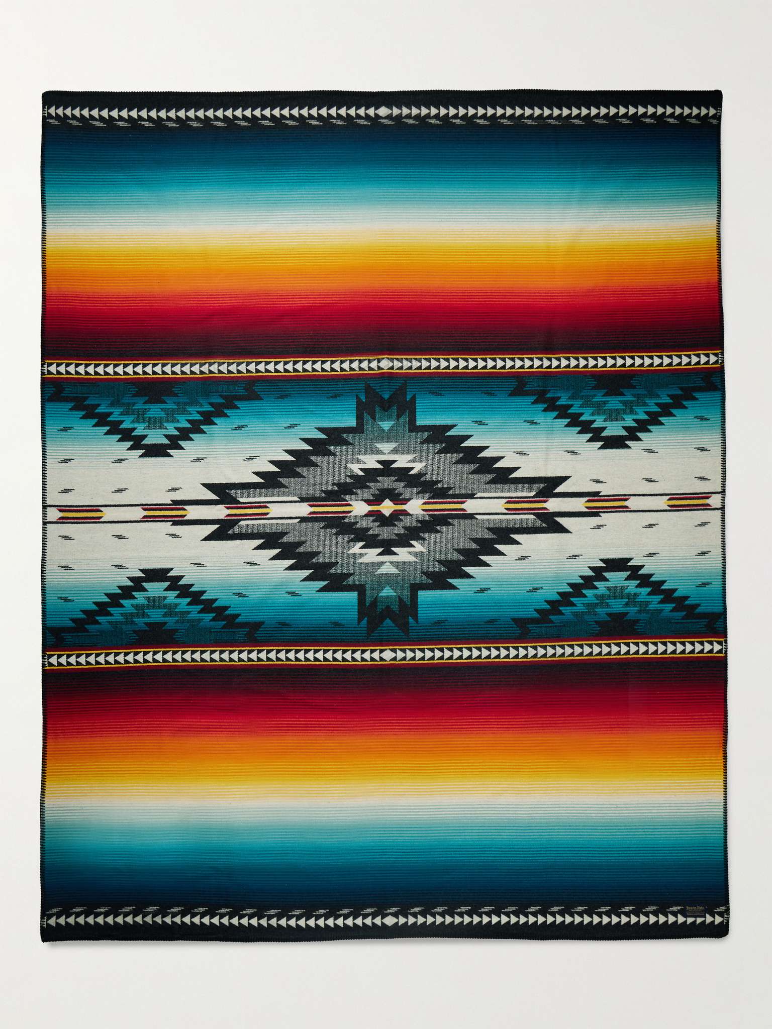 PENDLETON Saltillo Sunset Virgin Wool and Cotton-Blend Jacquard Blanket ...
